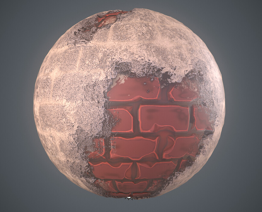 ArtStation - Stylized Damaged Wall l Substance Designer
