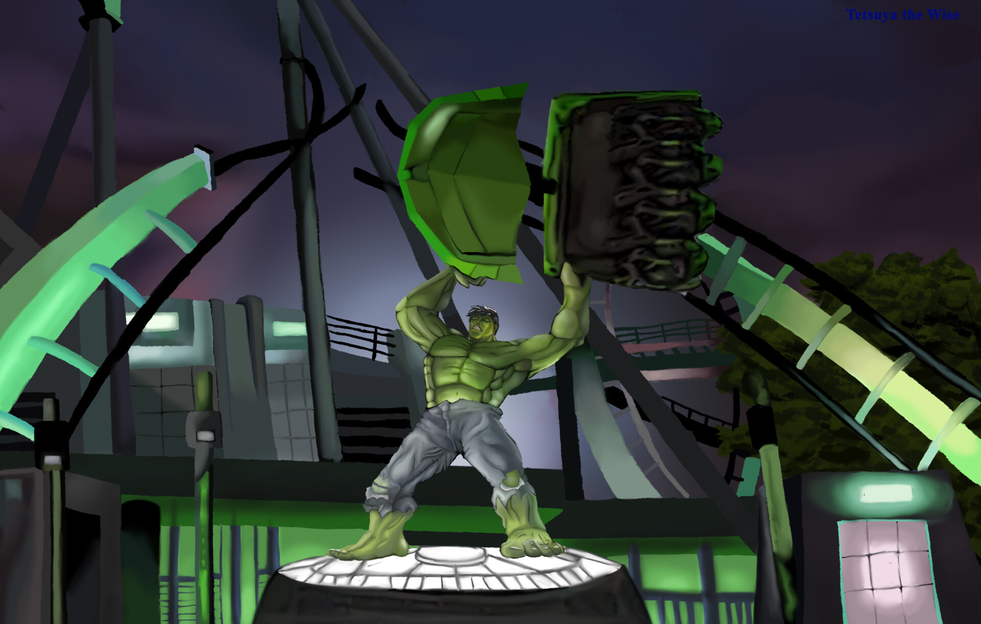 ArtStation - The Incredible Hulk Coaster