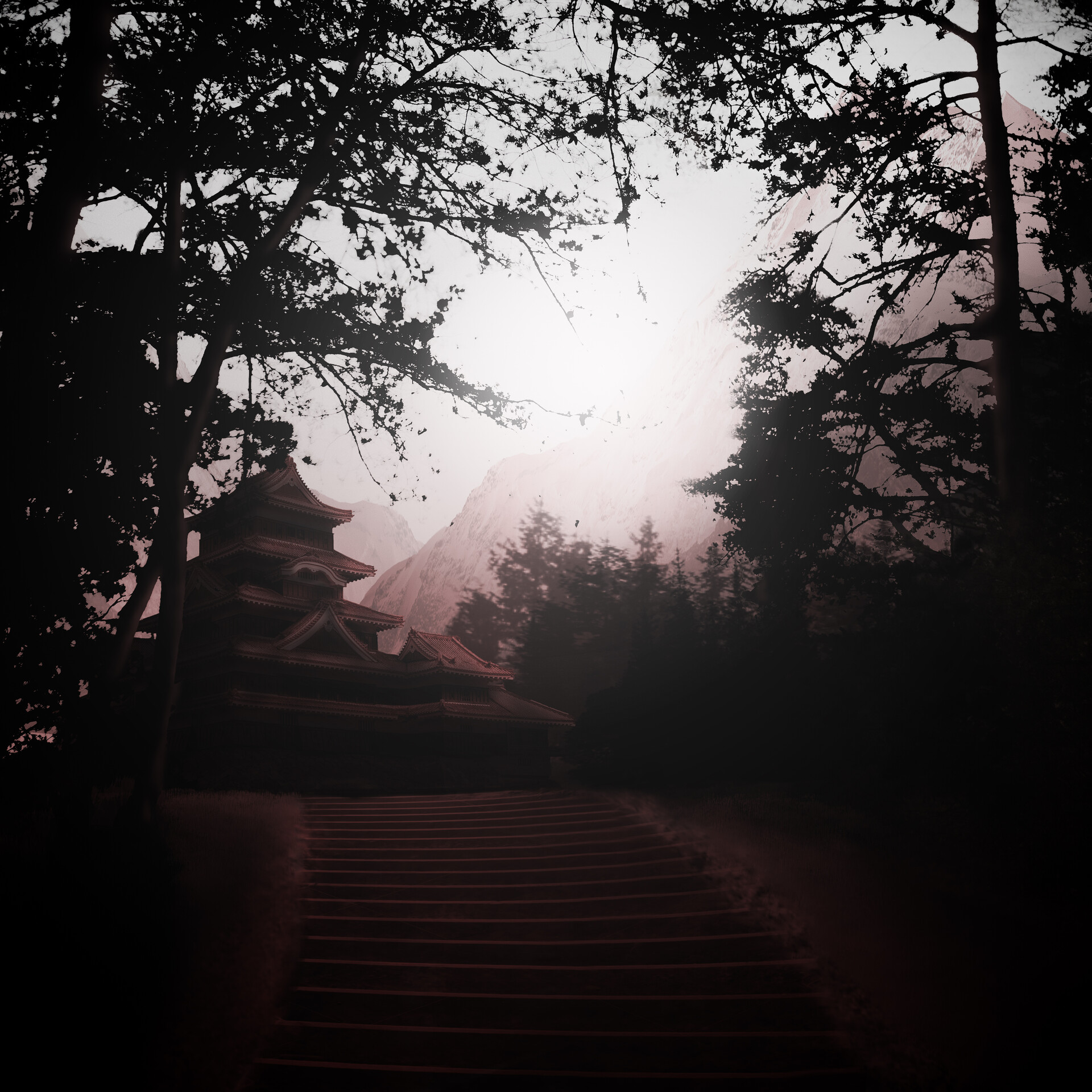 ArtStation - Temple in Blood Mist