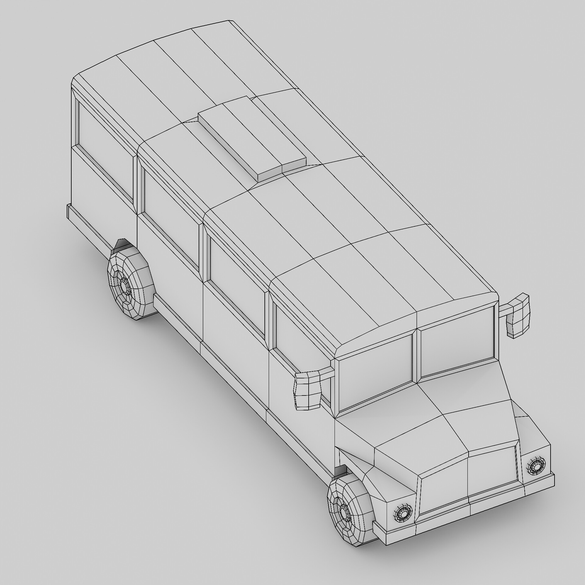 Javier Martinez - Scholar Bus Low Poly made with Blender