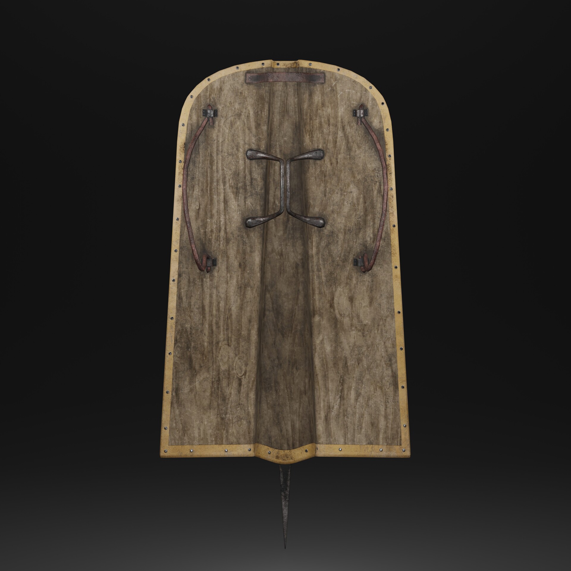 XYZ 3Dassets - Pavise Medieval Shield Low-poly 3D model
