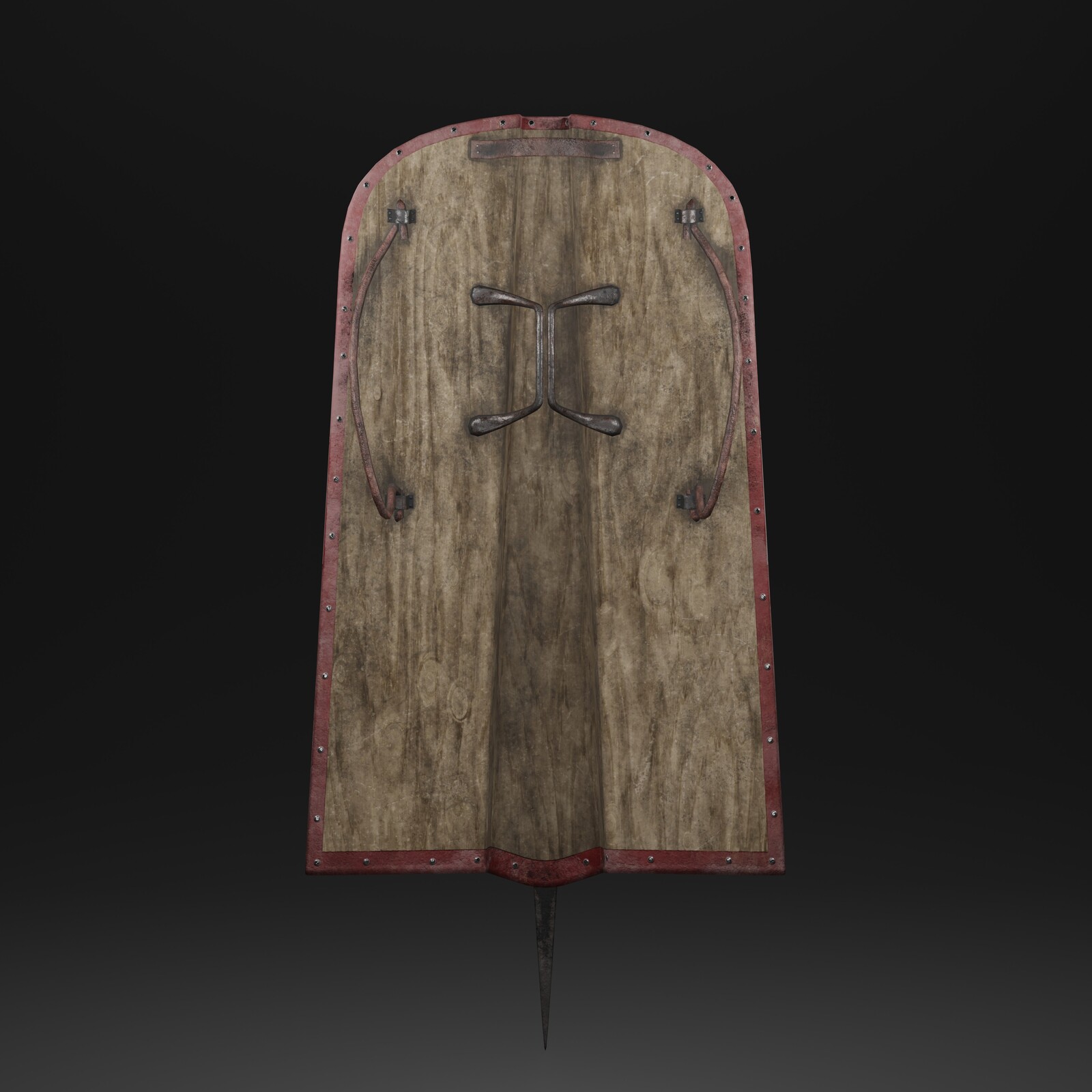XYZ 3Dassets - Pavise Medieval Shield Low-poly 3D model