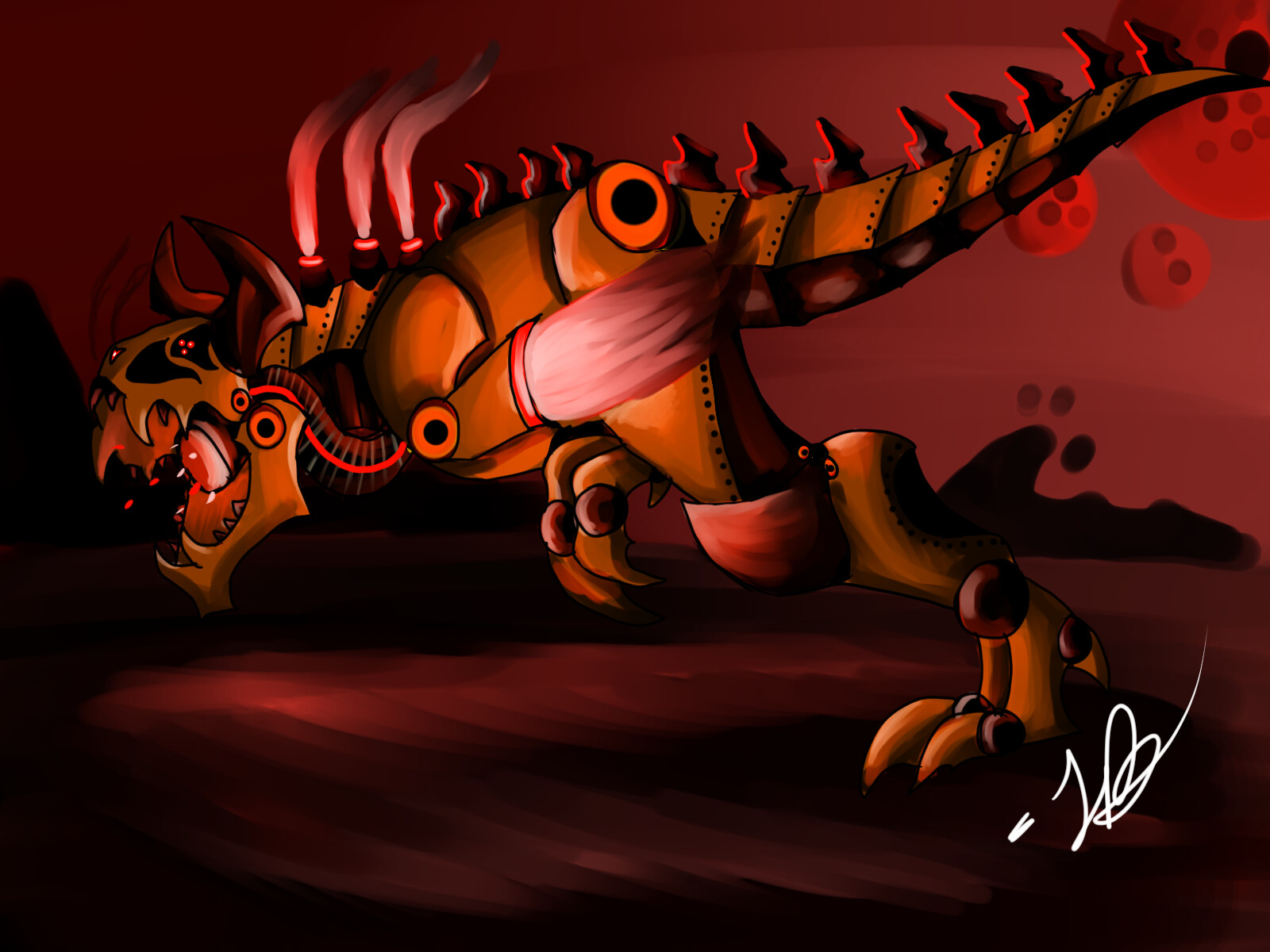 ArtStation - Jurassic June day 1: mecha carnotaurus