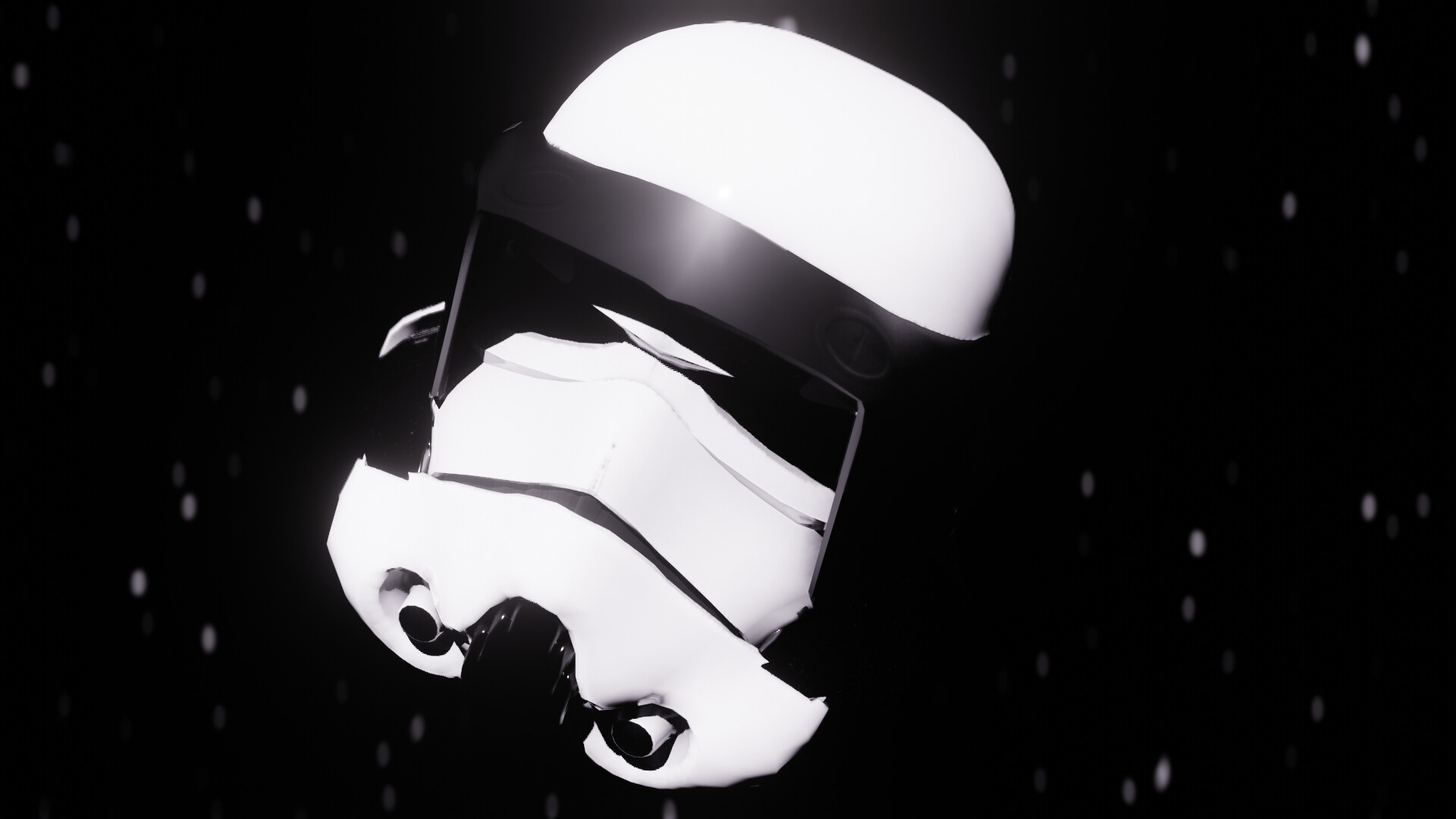 ArtStation - stormtrooper helmet in space