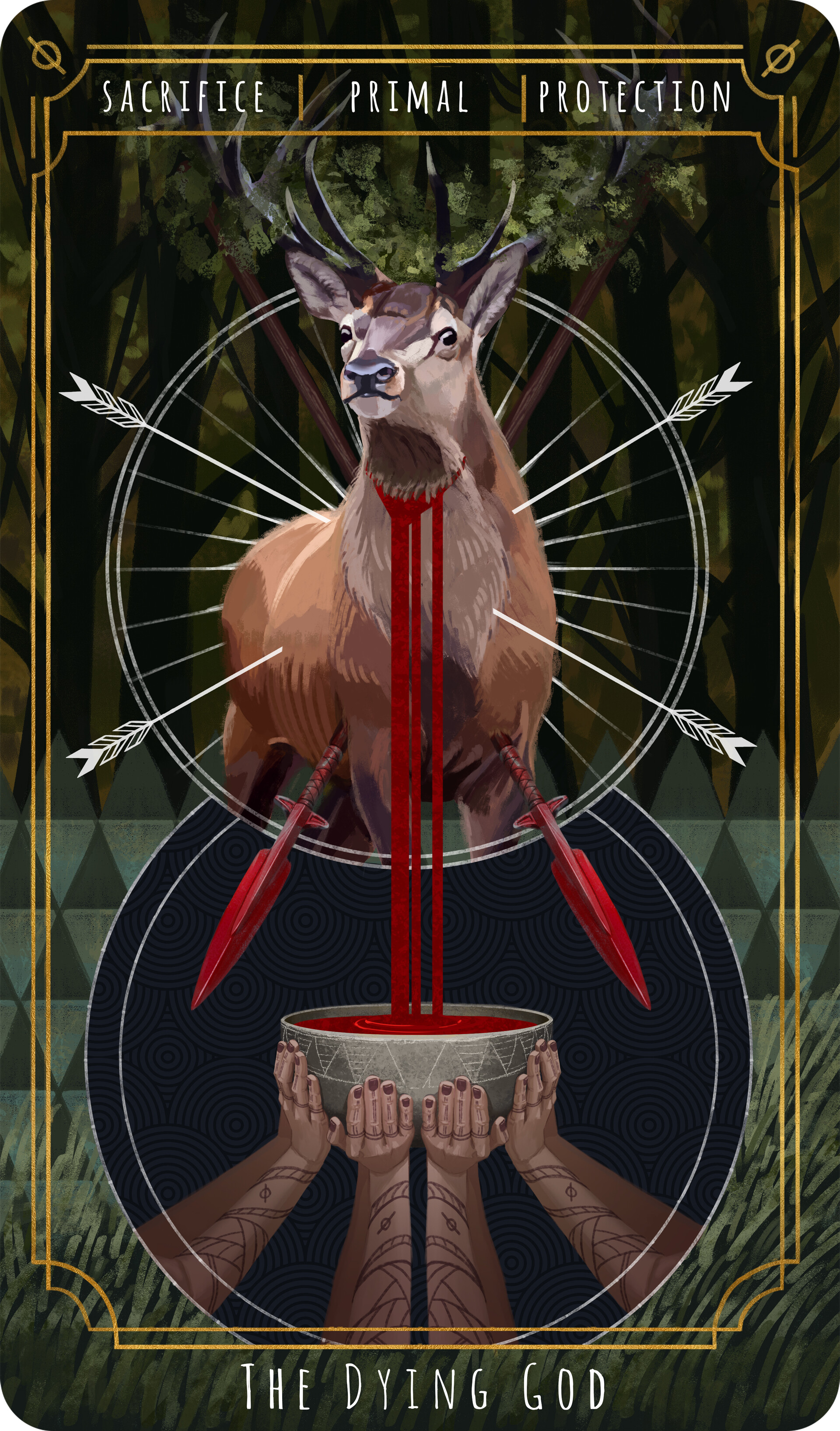ArtStation - The Dying God - Tarot card
