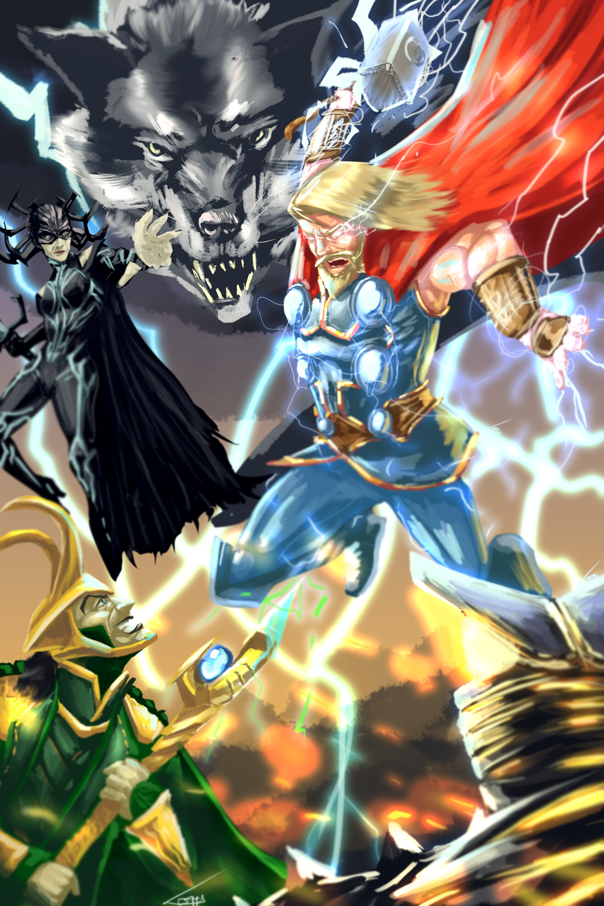 ArtStation - Thor Vs. The Asguardian Rogue Gallery