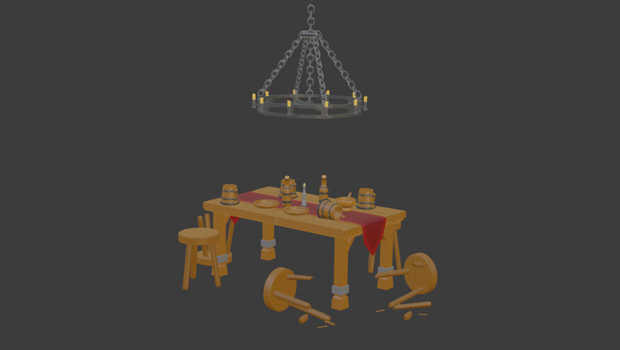 ArtStation - Low poly medieval table