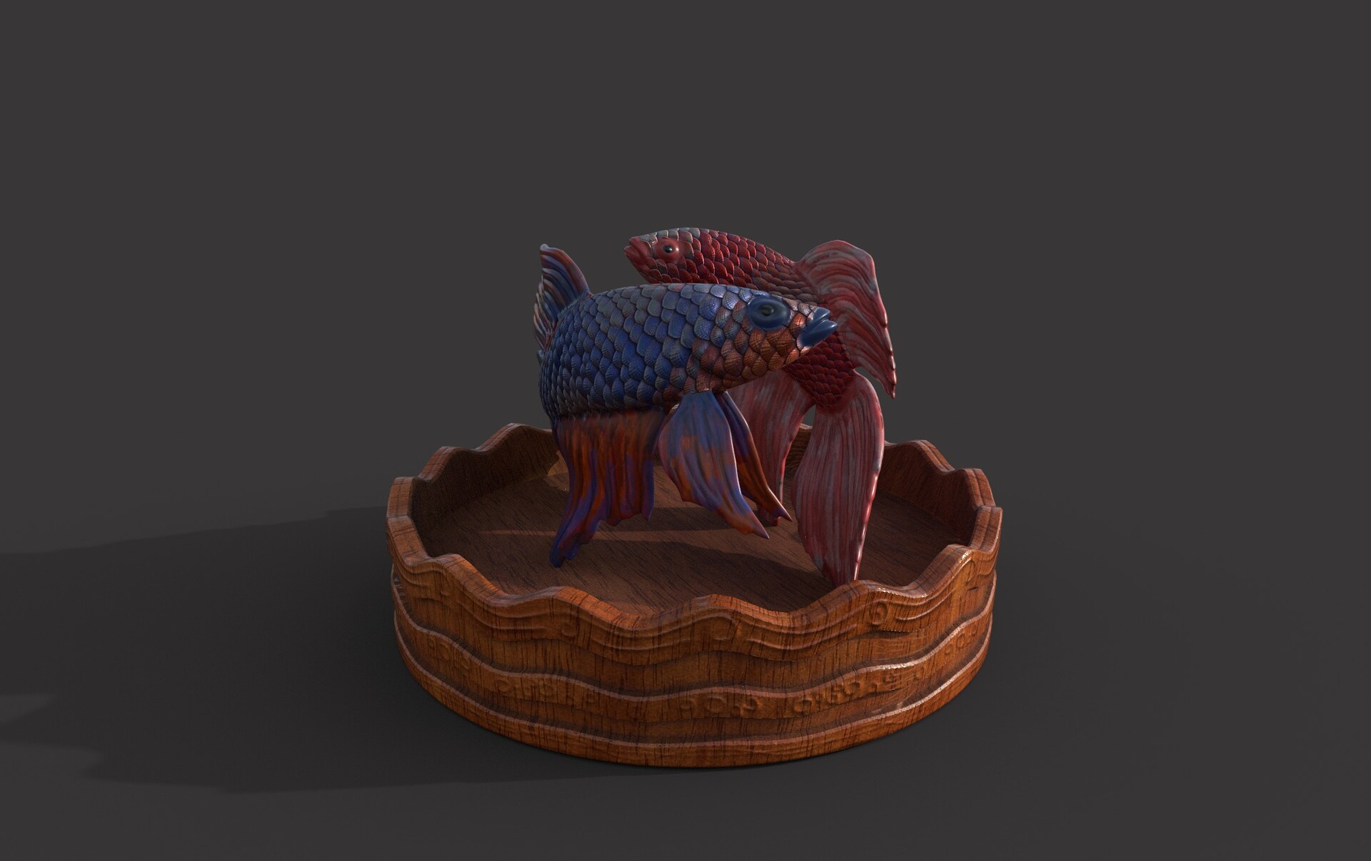 ArtStation - Fighting Fish Statue