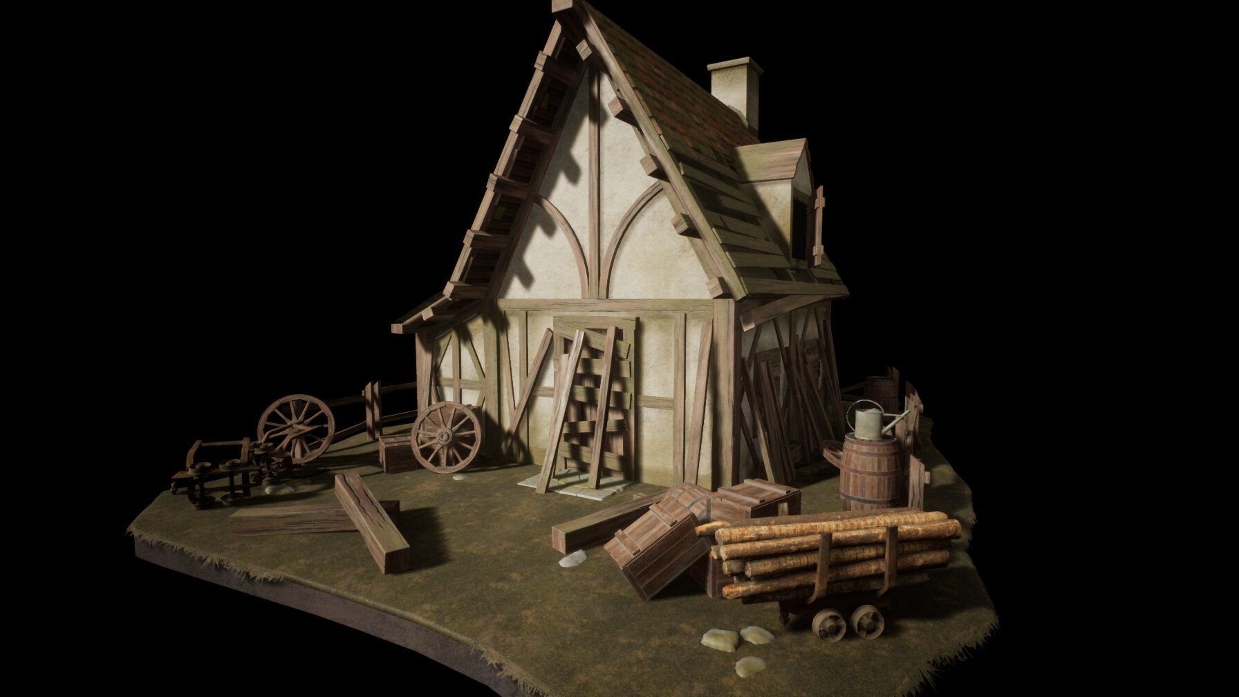 ArtStation - Medieval Cabin House