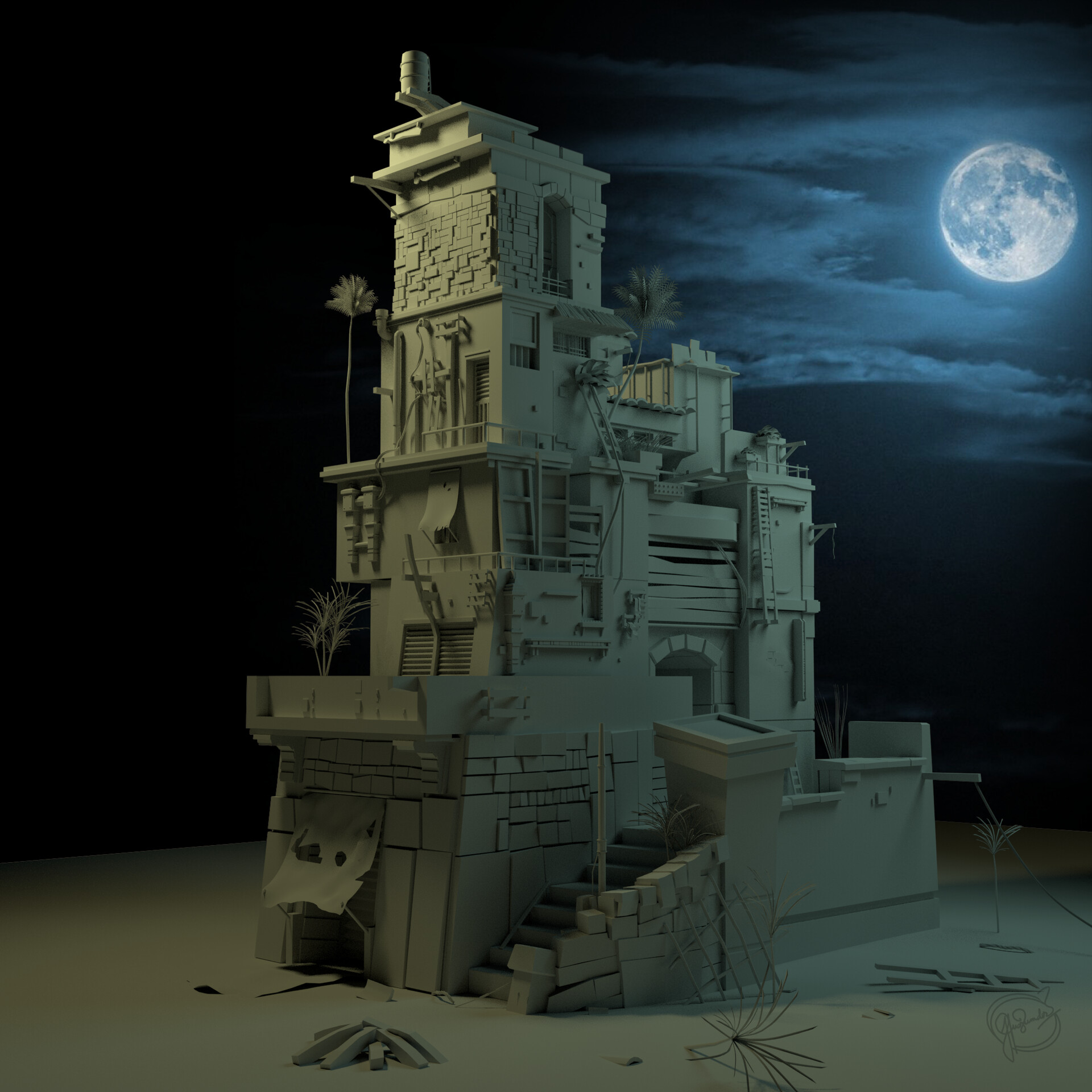 ArtStation - Wreckage Building