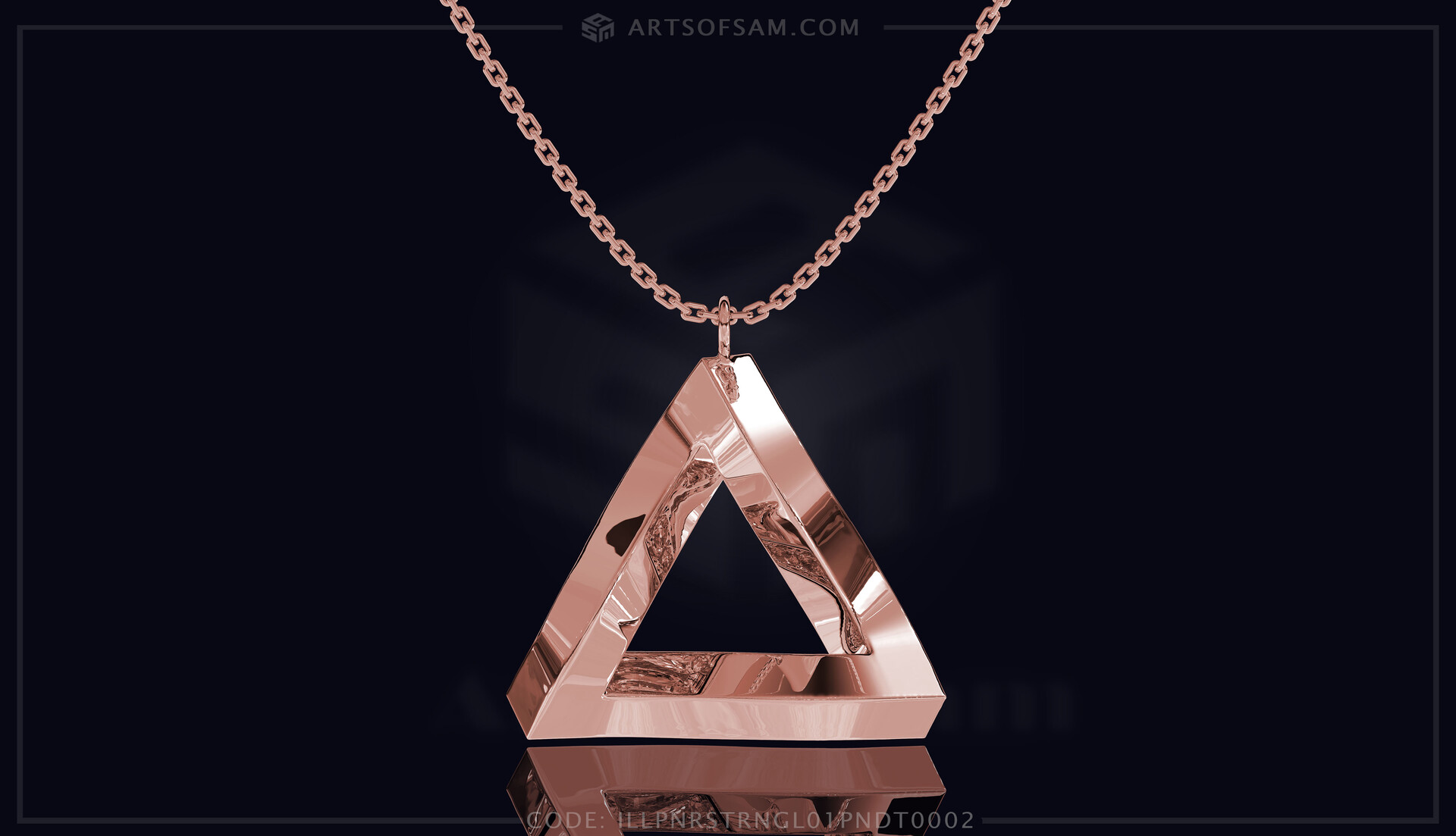 Arts Of Sam - Penrose triangle Diamond Pendant | 3D cad for print ...