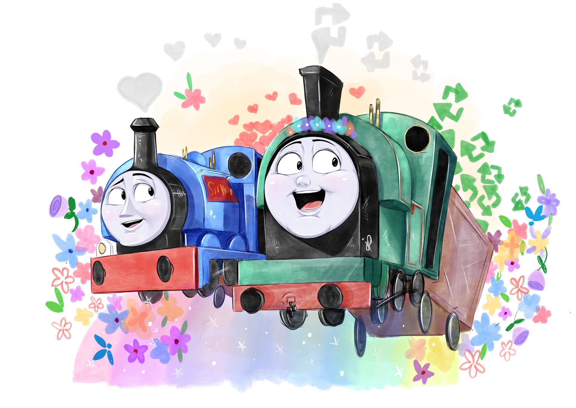 ArtStation - thomas and friends Illustration log