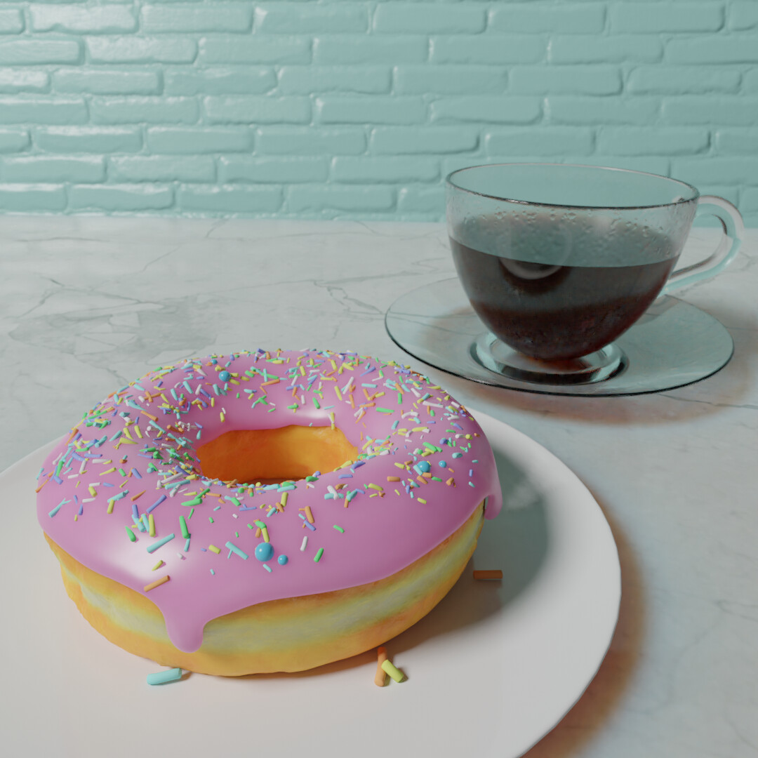 ArtStation - Donut and coffee