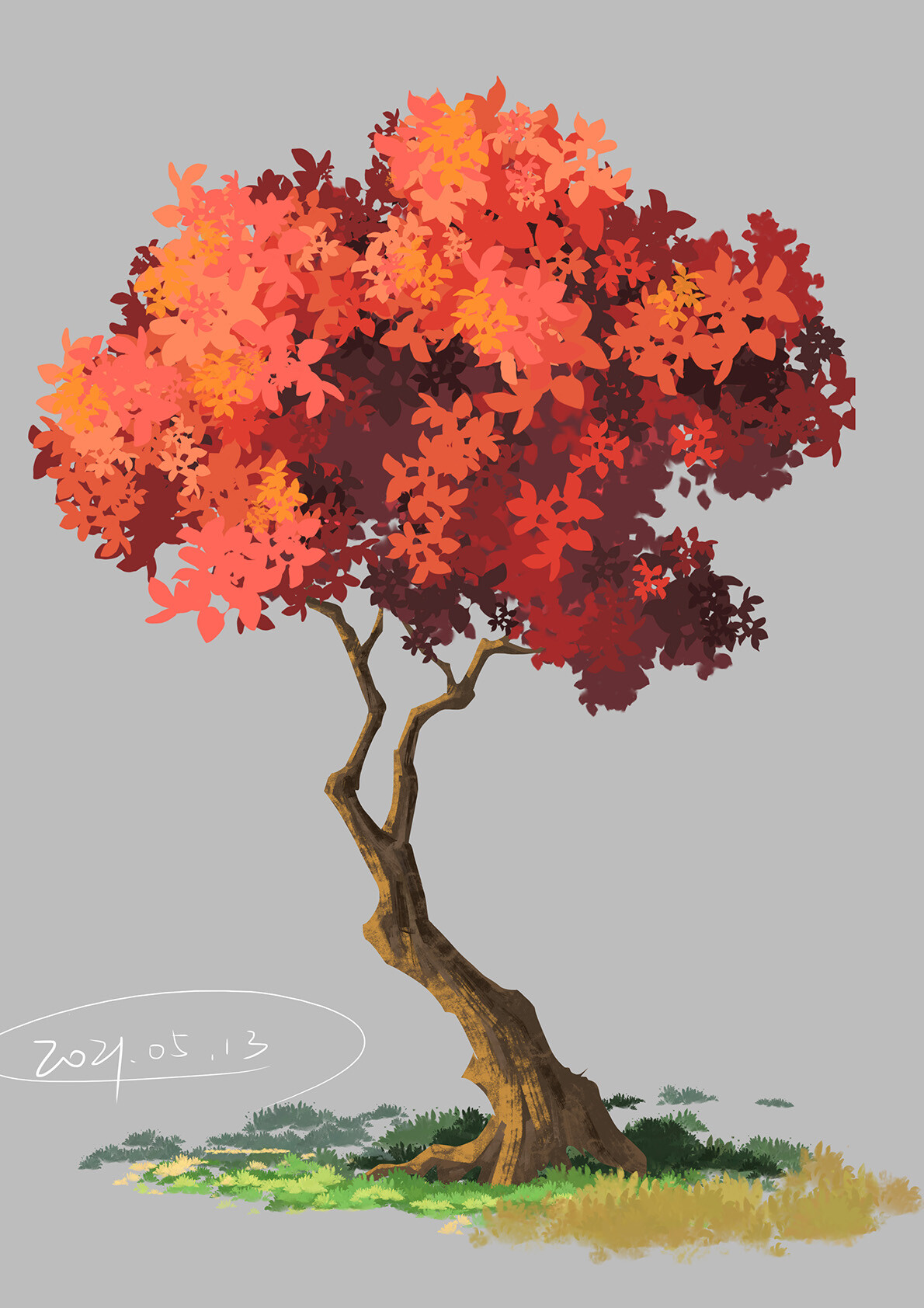 ArtStation - Tree painting exercises - 2021-05-13