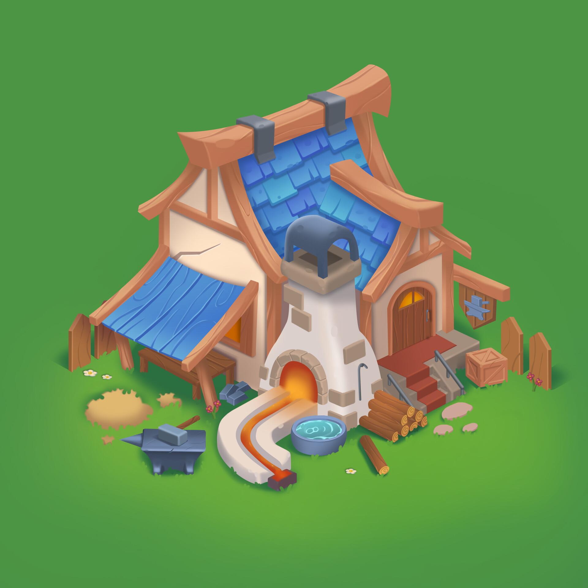 ArtStation - Smithy in isometric