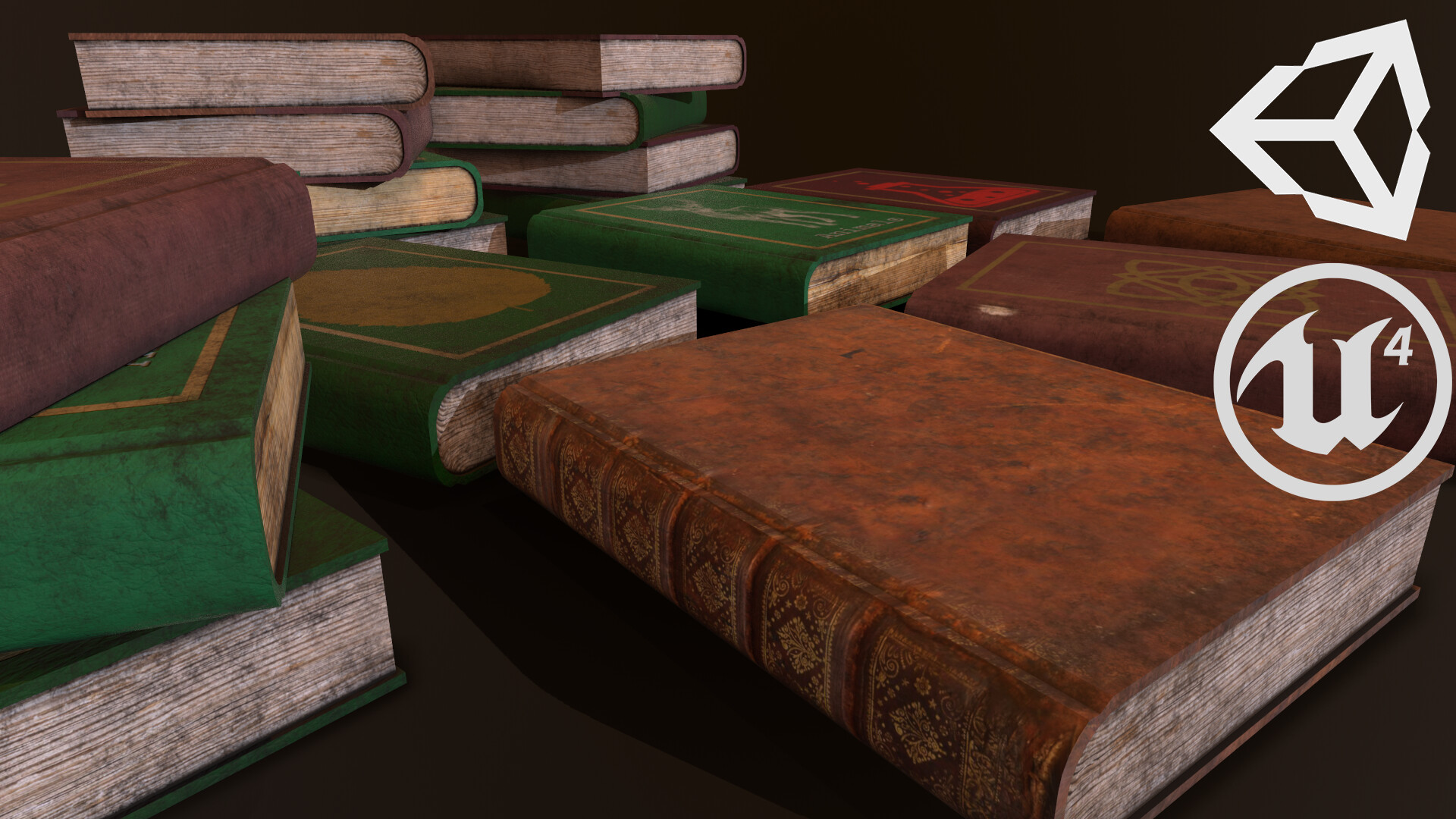 ArtStation - Game Ready Pbr low-poly books pack