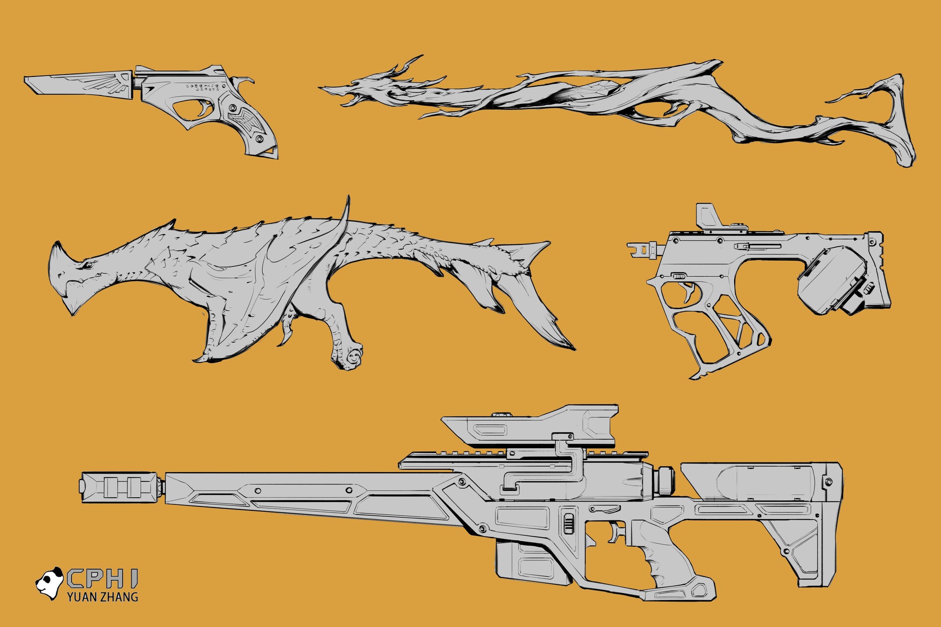 ArtStation - Guns sketch