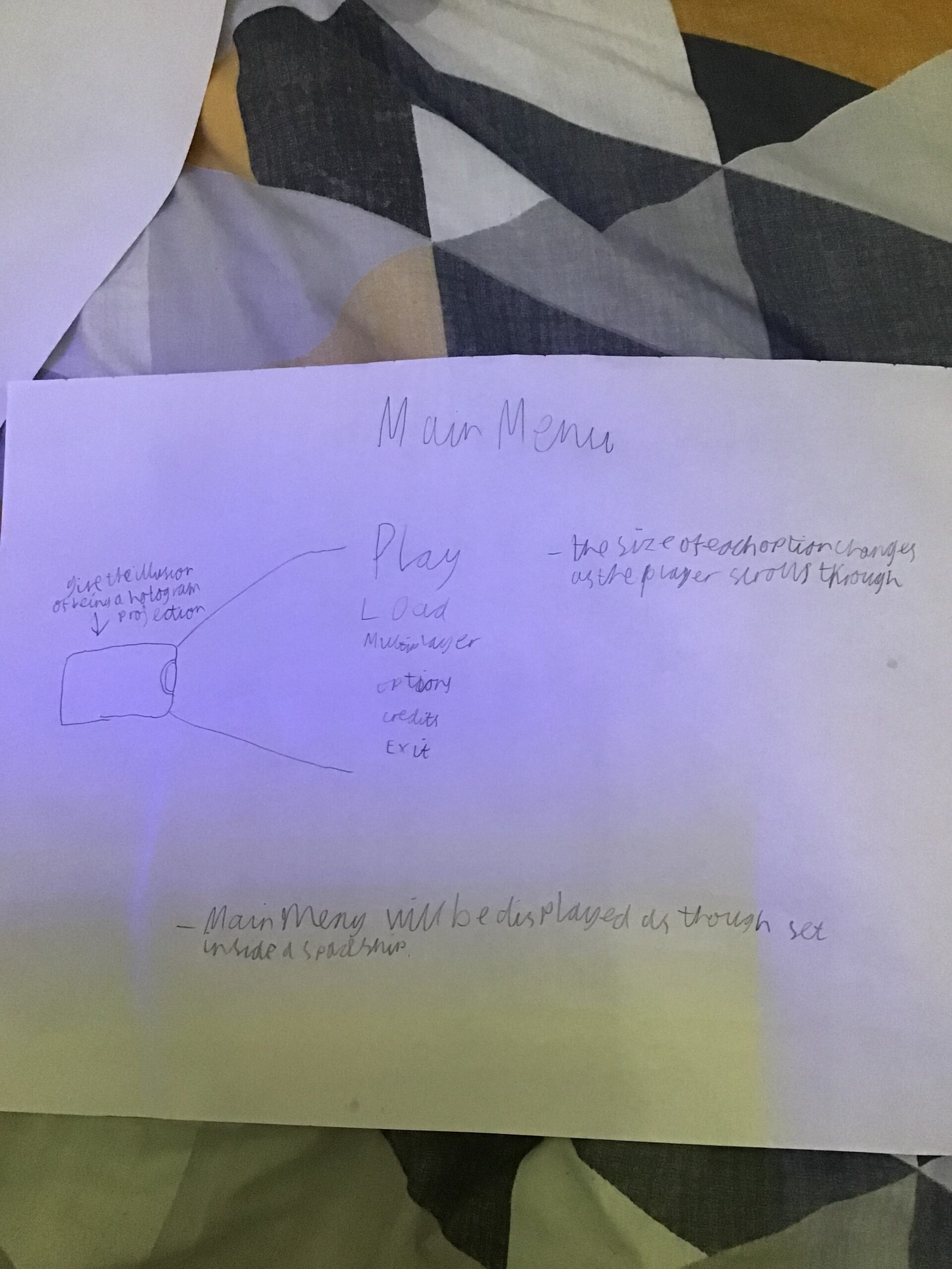 ArtStation - Main Menu Wireframe and Photoshopped concept