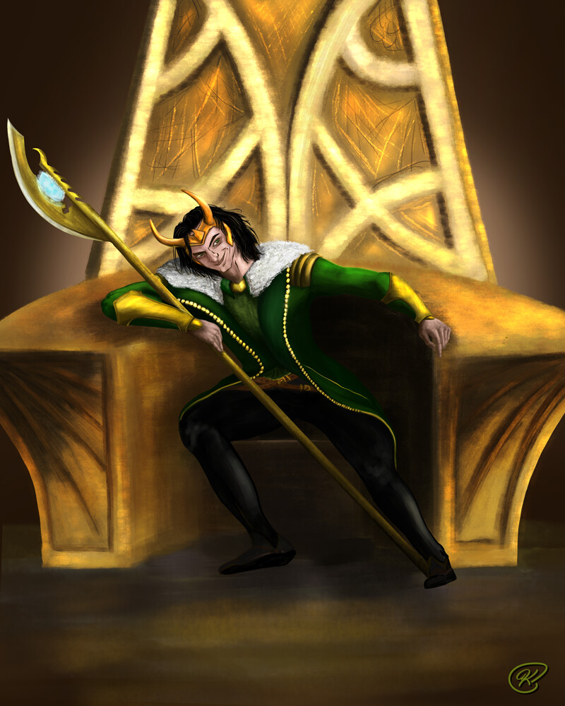 ArtStation - Loki on the throne