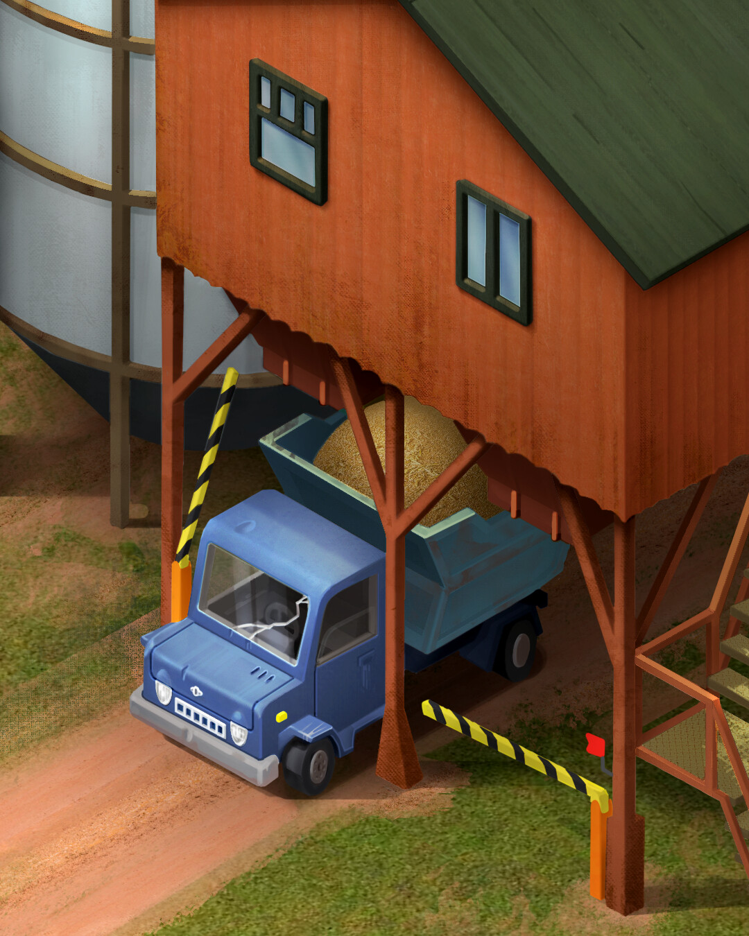 ArtStation - Granary building in isometric view