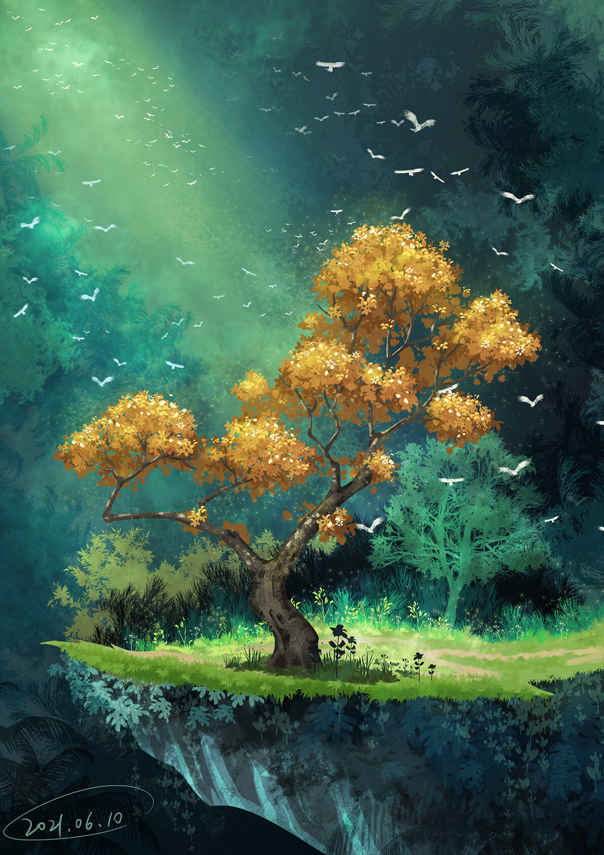 ArtStation - Tree painting exercises - 2021-06-10