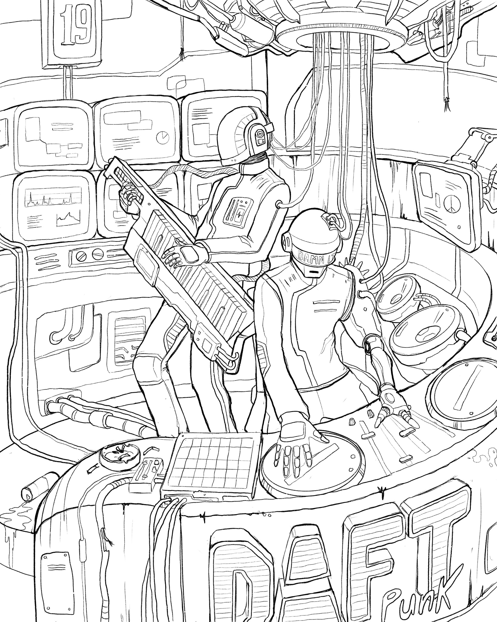 daft punk coloring pages