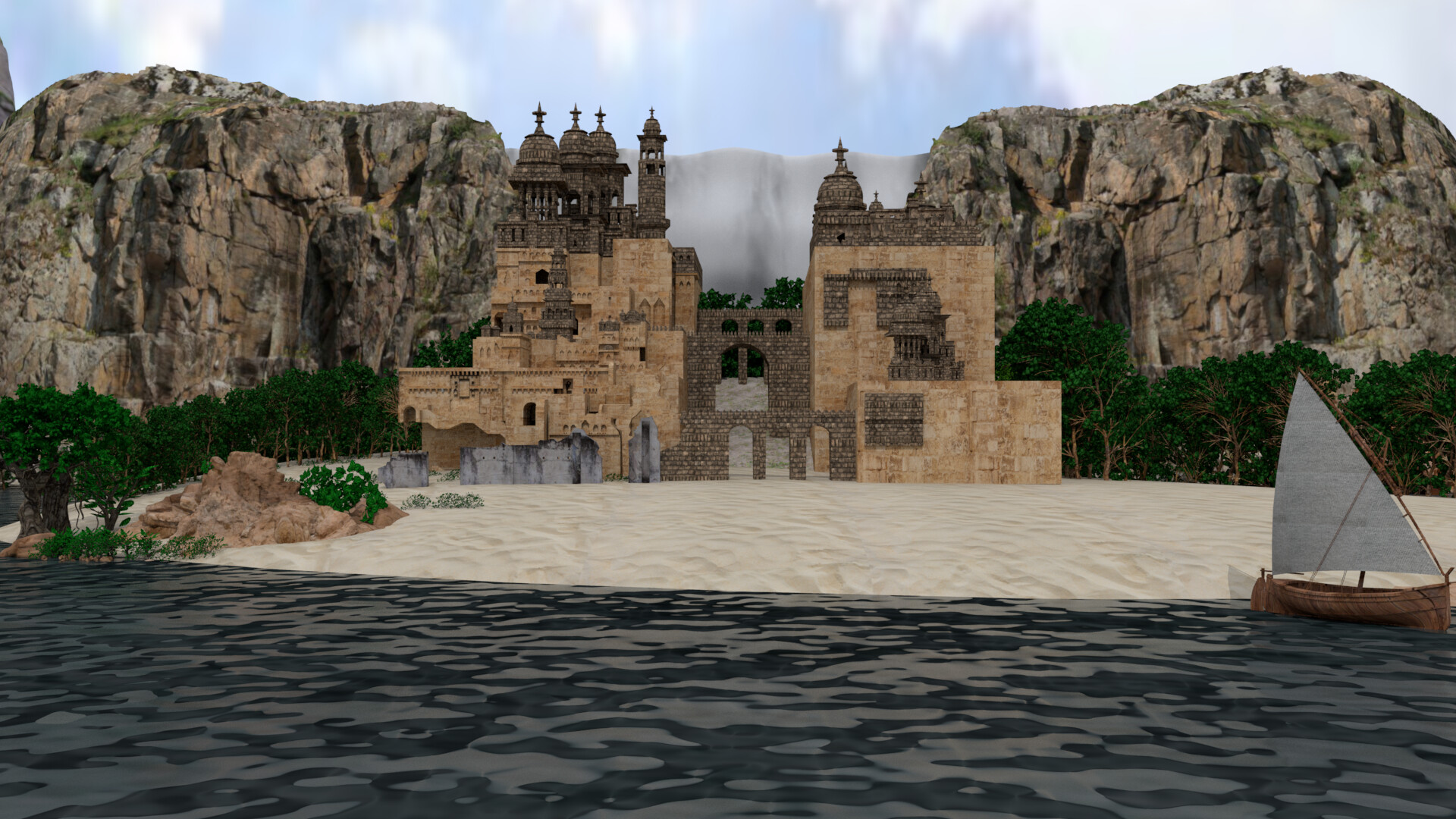 ArtStation - 3D Modelling and Texturing of Disaster fort with mountains ...