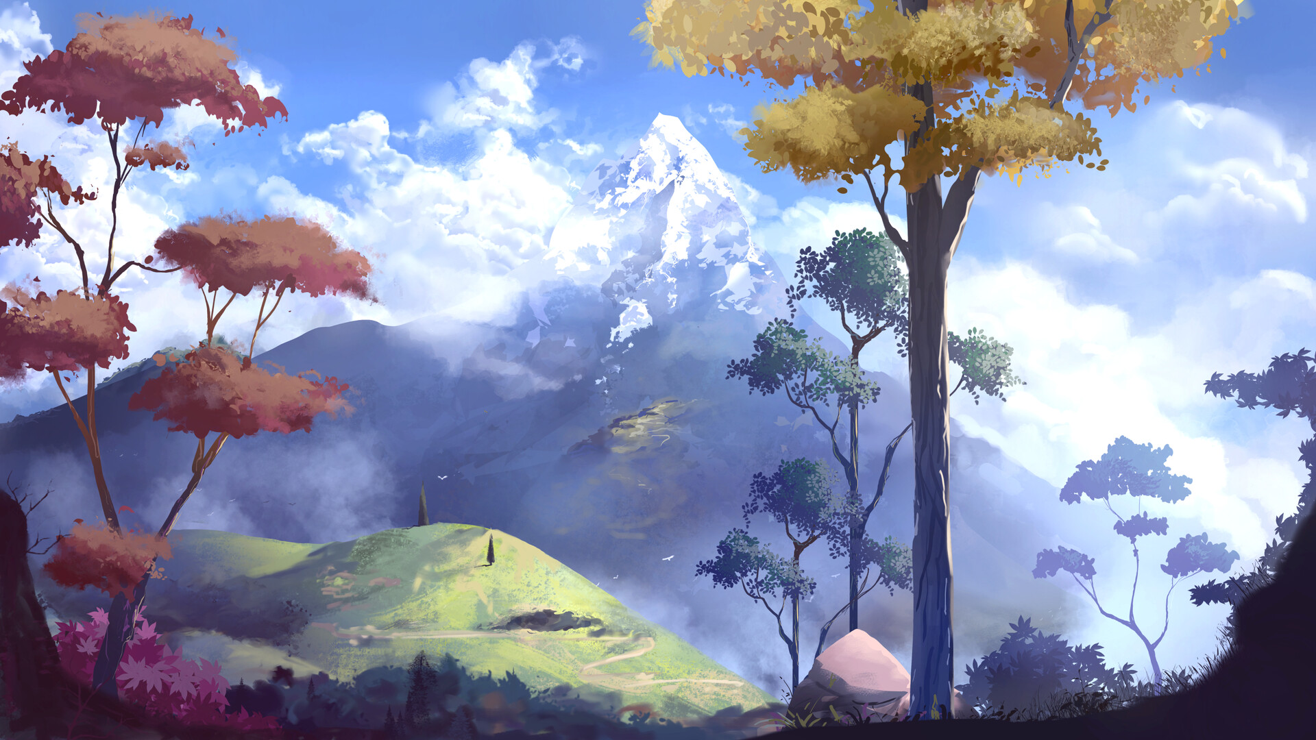 ArtStation - Mountain forestry