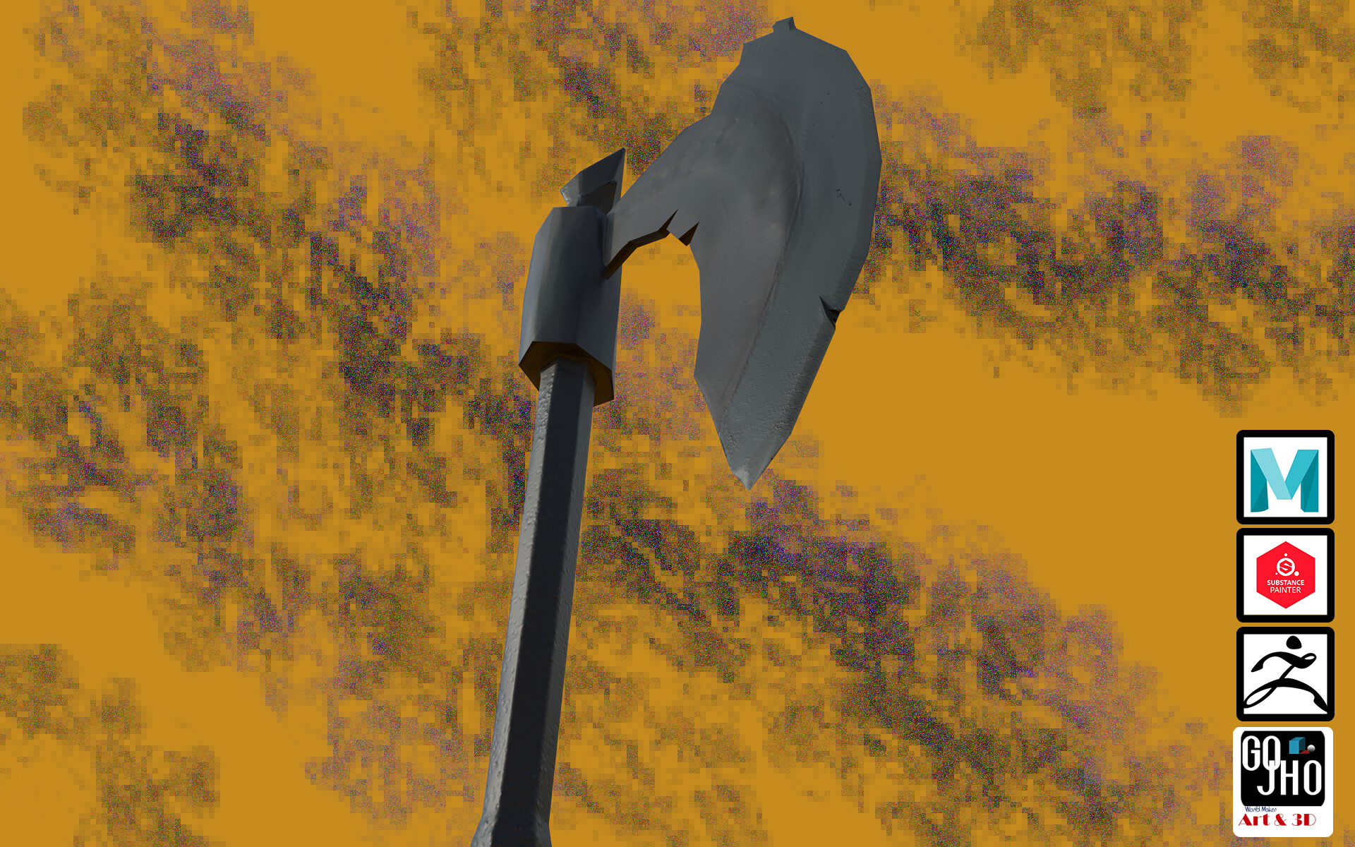 ArtStation - Rustic TwoHand Axe - LowPoly