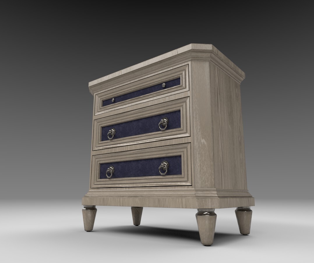 ArtStation - Chest of drawers with leather lining