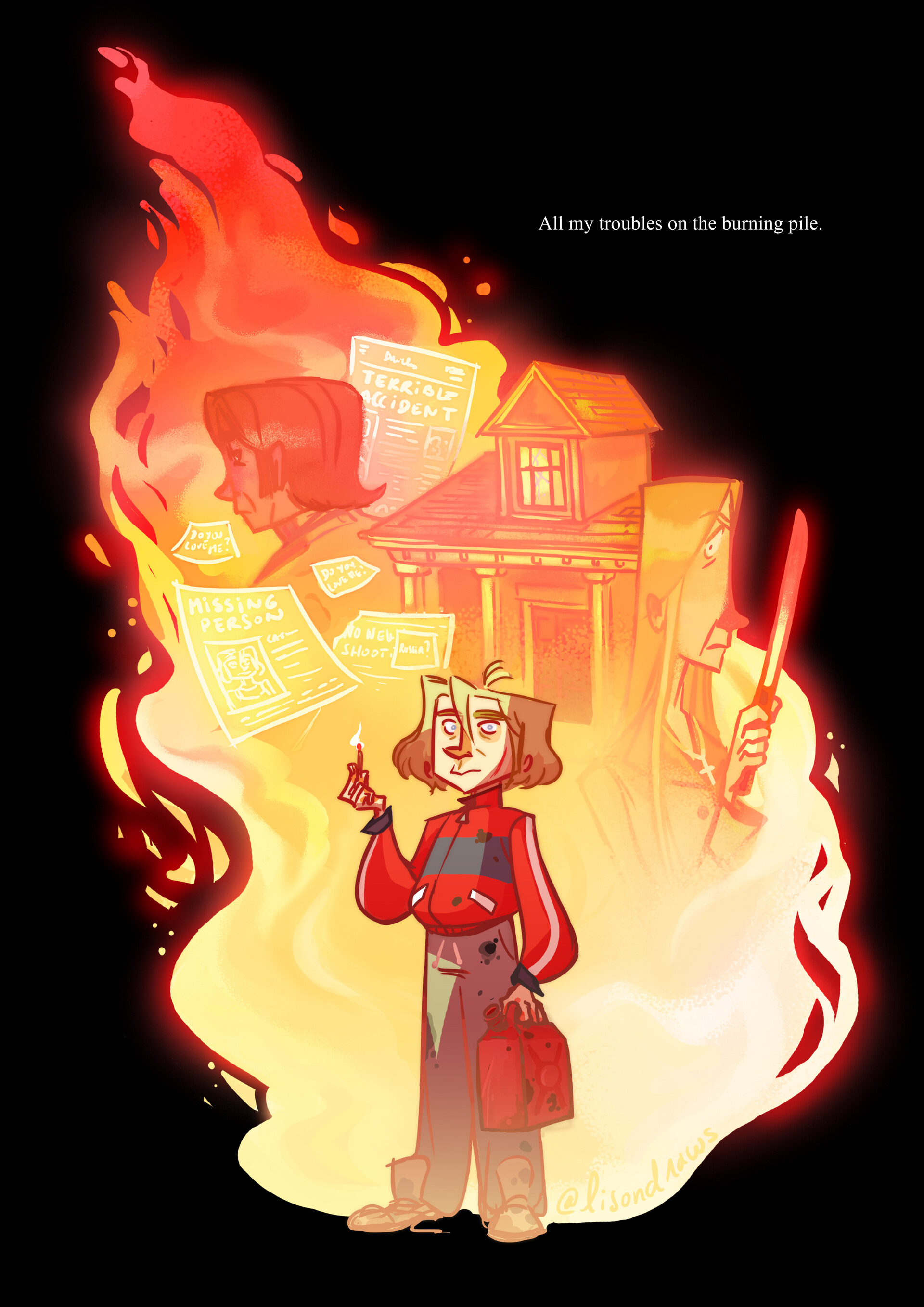 ArtStation - Burning Pile - Illustration