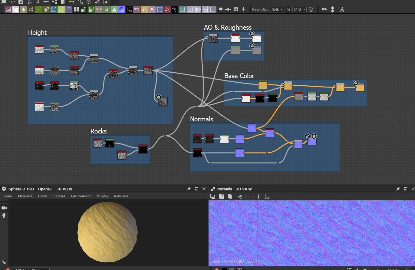 Henri Hanot - Stylized pebbles sand material