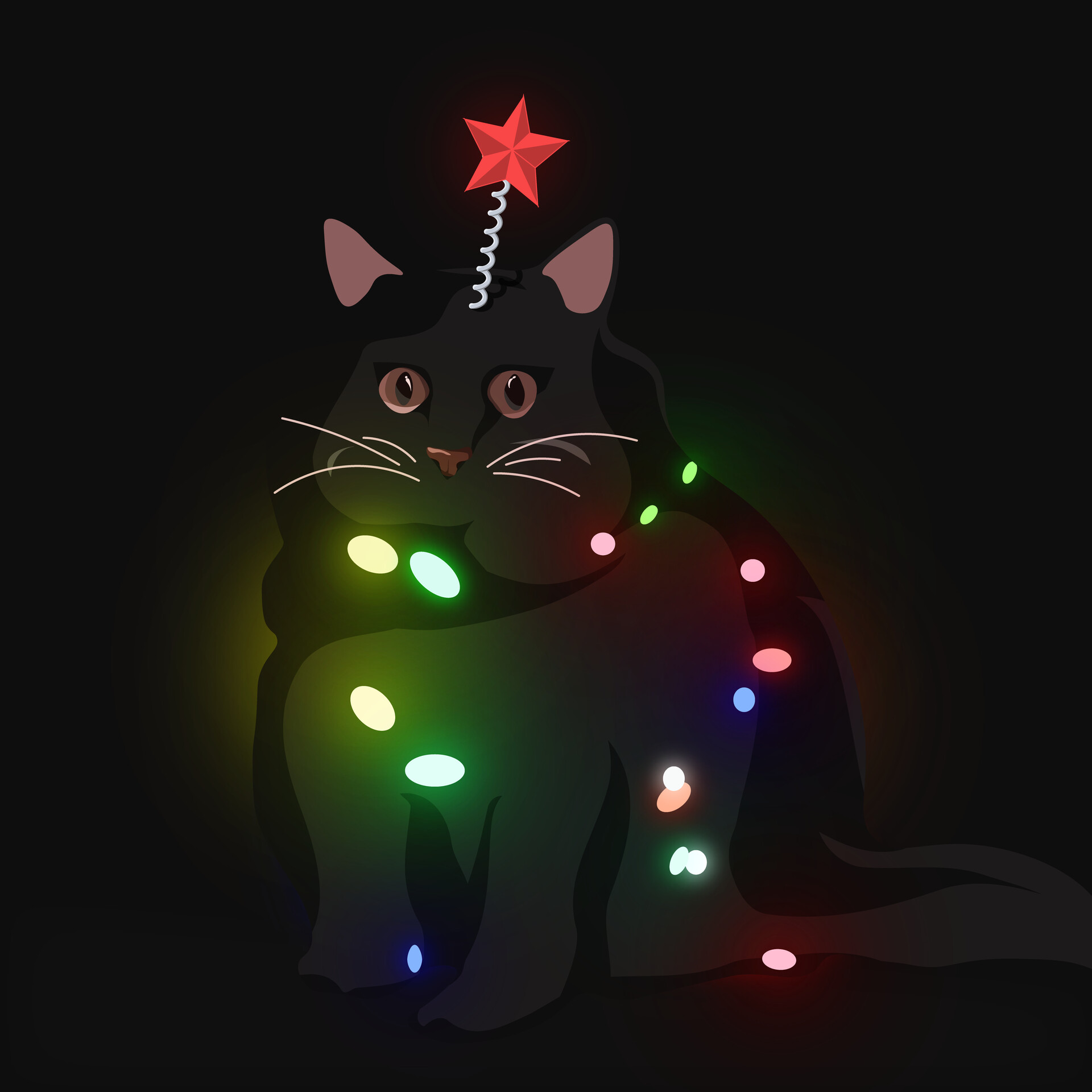 ArtStation - new year is more fun with a cat )