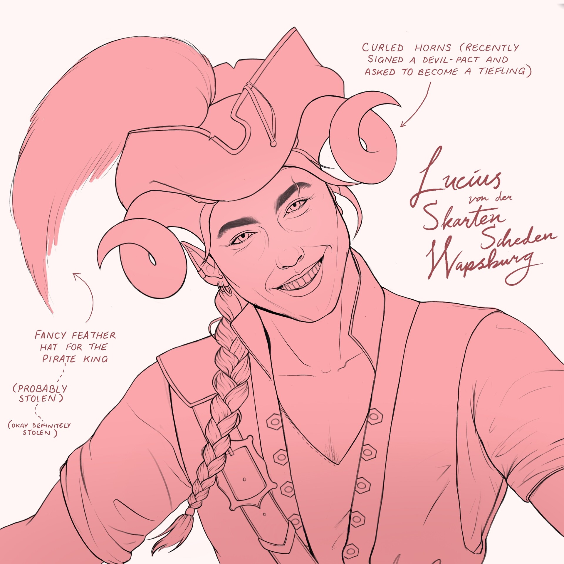 Drawing Of Fancy Feather Hat