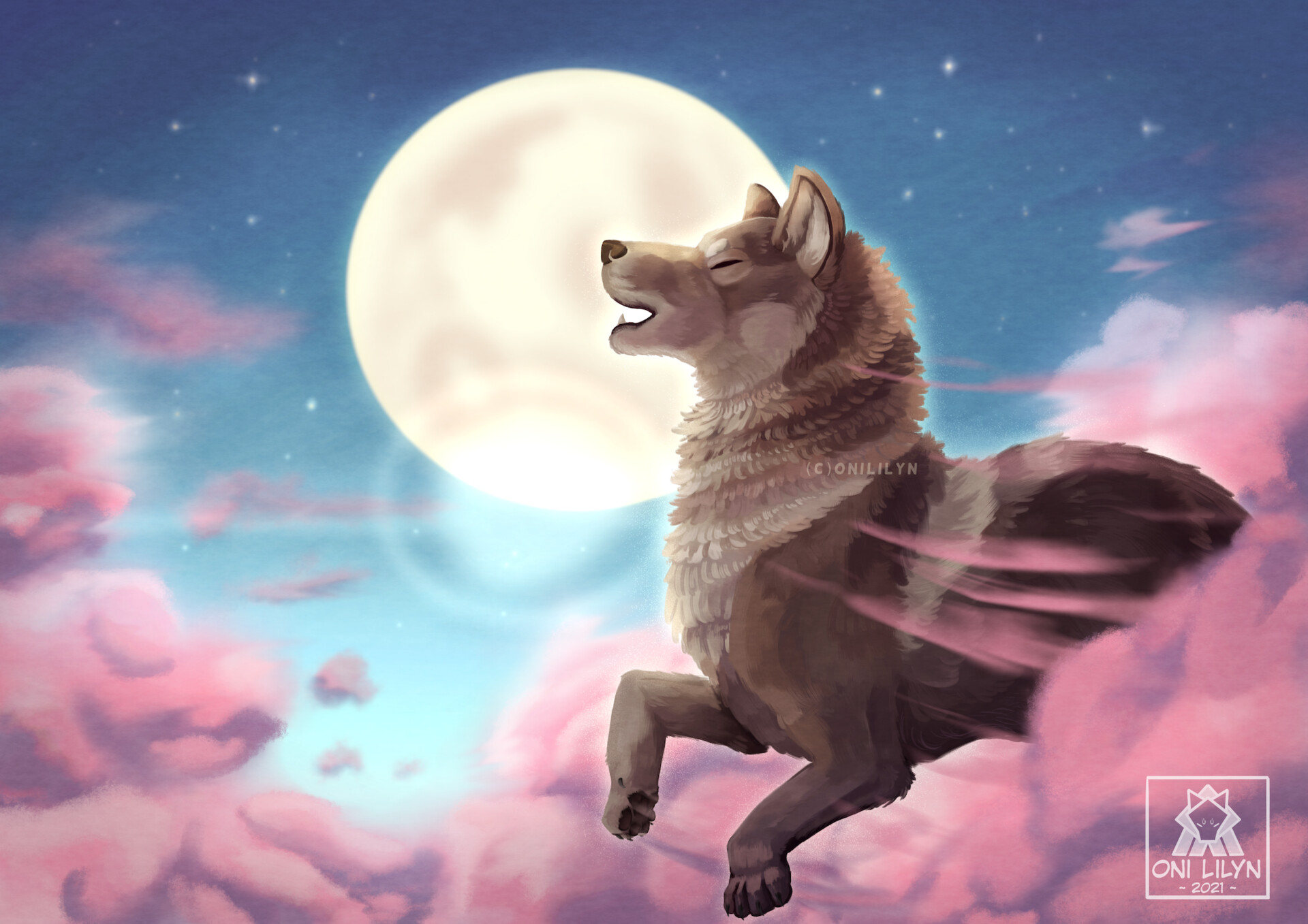 ArtStation - "Solitude" Wolf painting