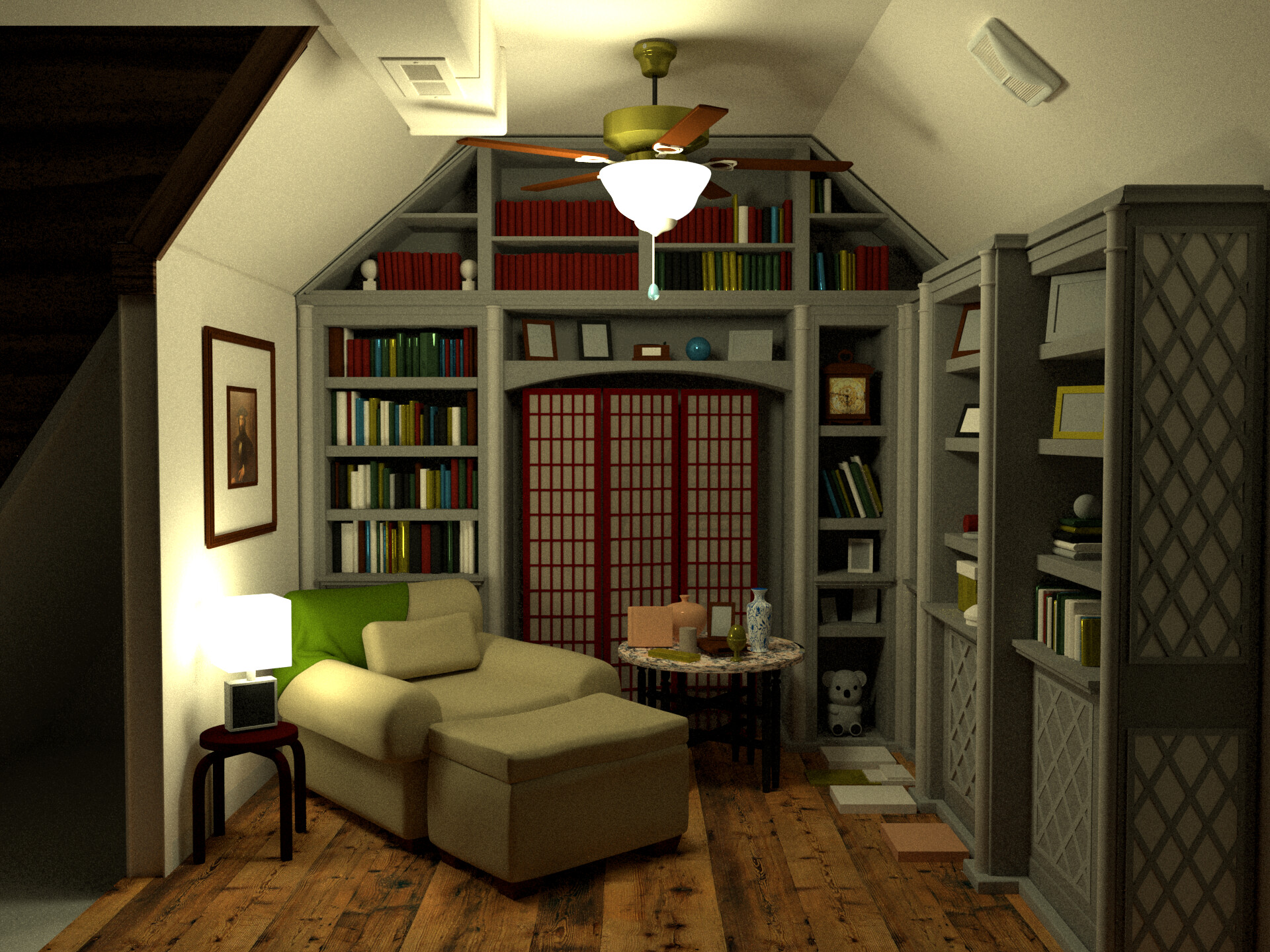 ArtStation - Cozy Reading Room - Intro to 3D Maya Midterm