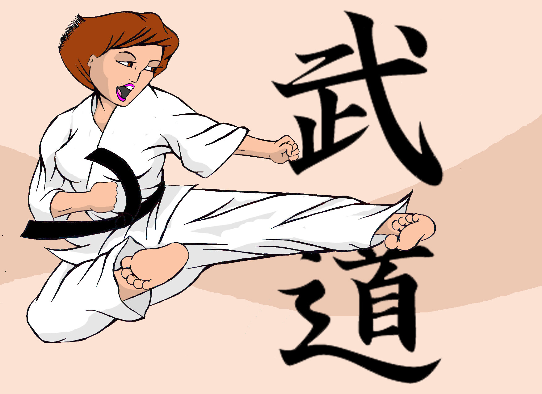 ArtStation - Karate Woman Flying Sidekick 7