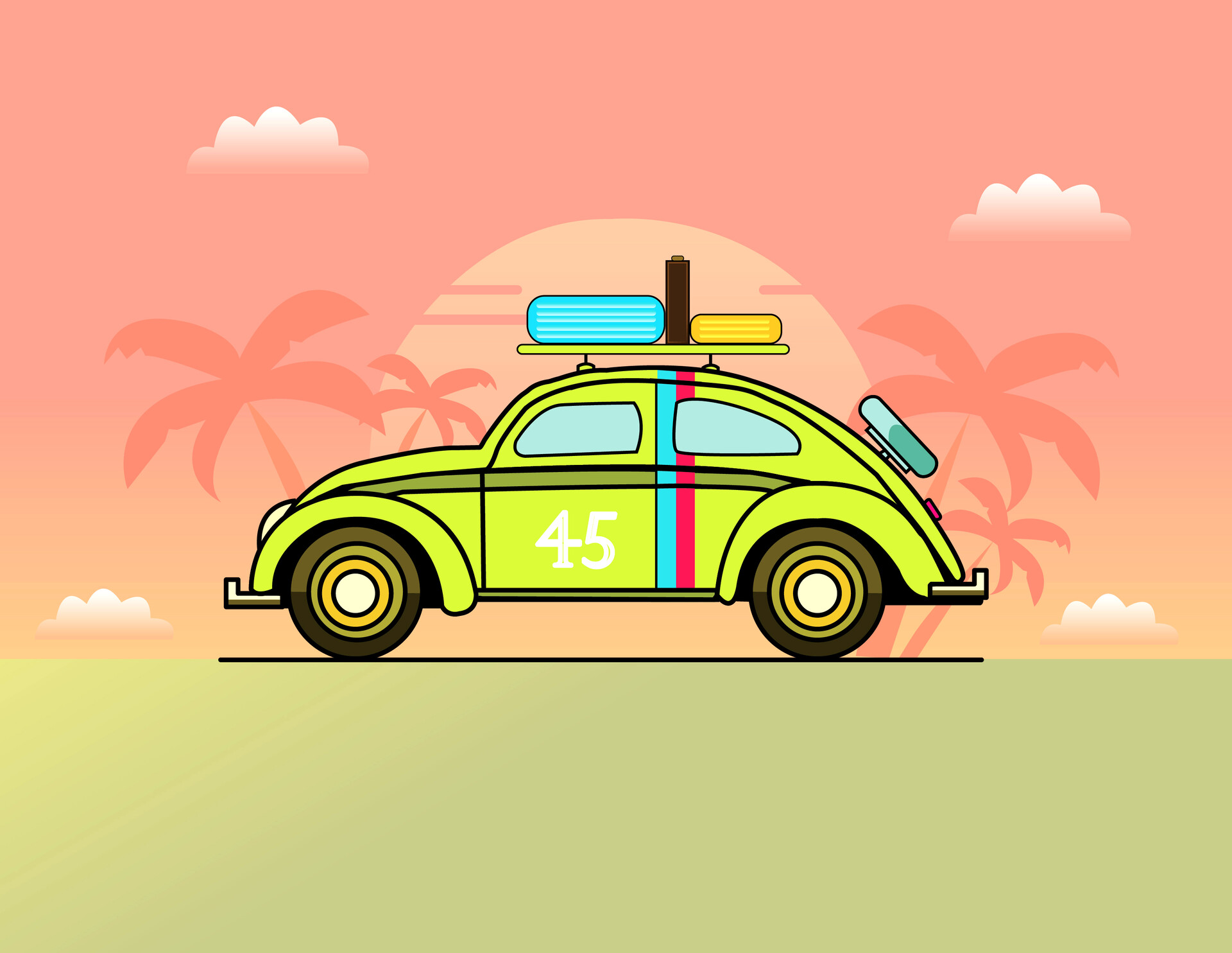 ArtStation - Cartoon Car illustration