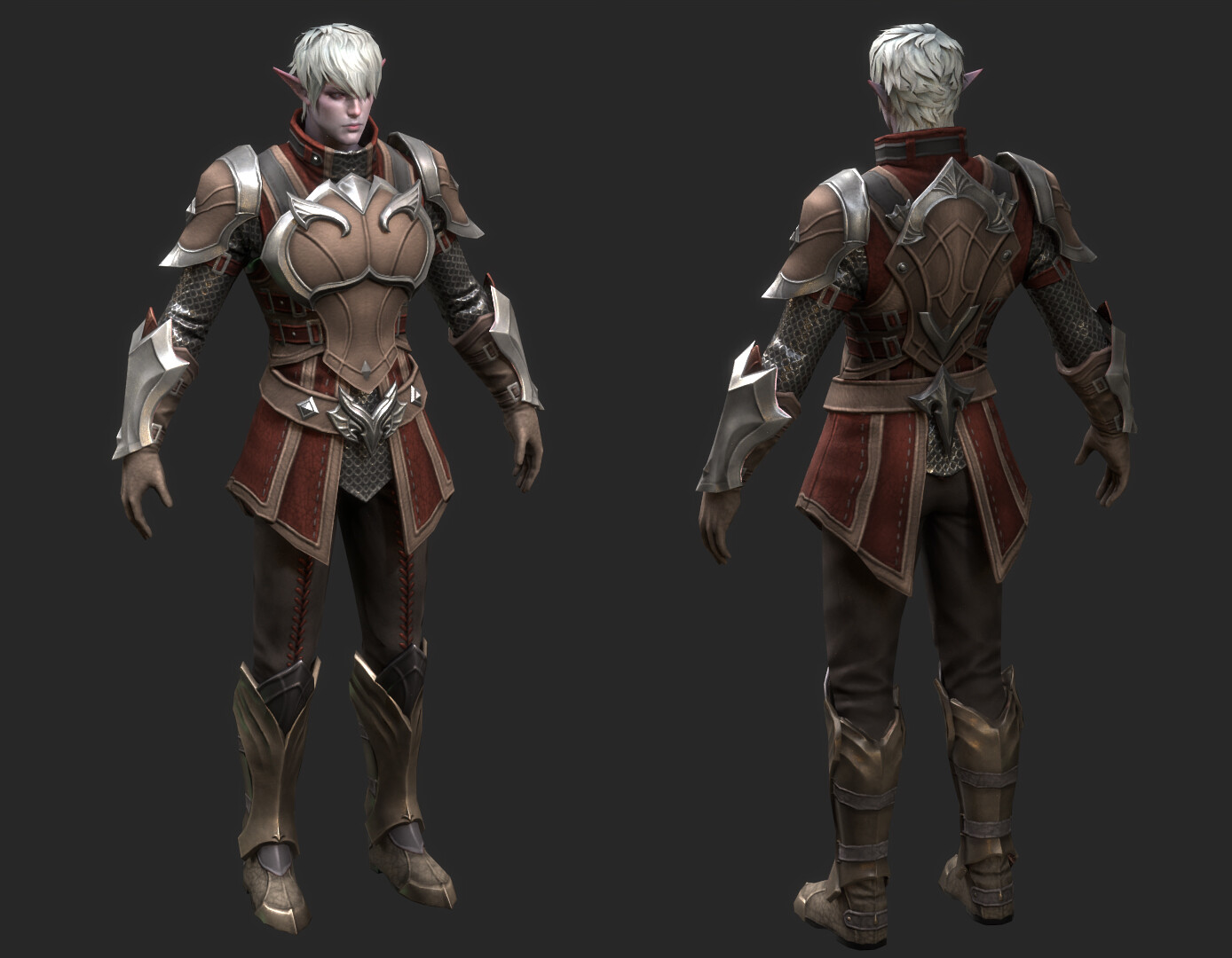 necroman - netmable 'LINEAGE 2 revolution' DarkElf armor work.