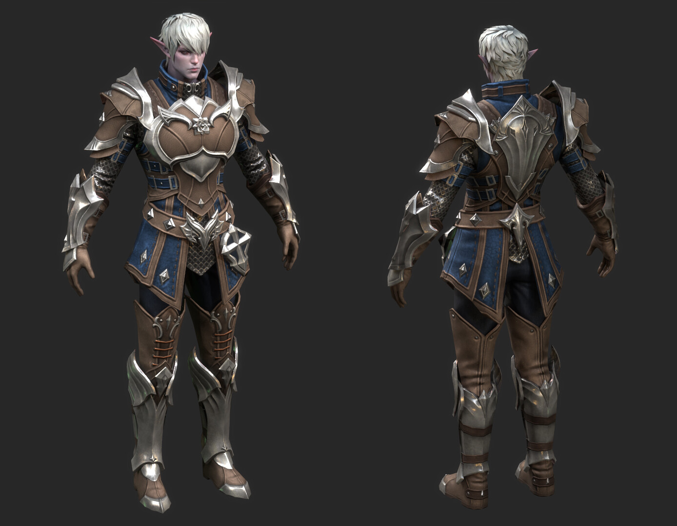 necroman - netmable 'LINEAGE 2 revolution' DarkElf armor work.