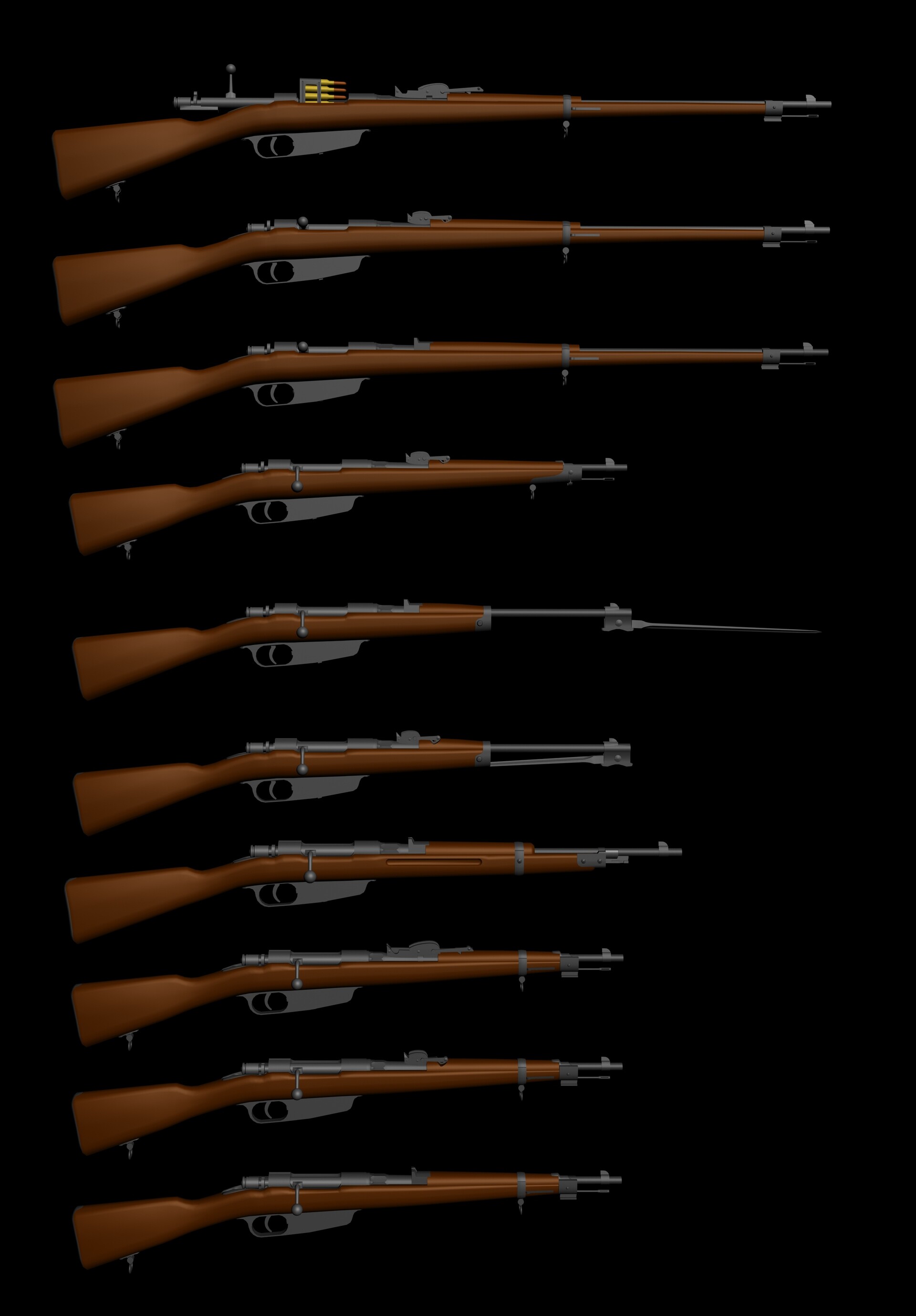 ArtStation - Whole Carcano Set (Rifles and Carbines of Carcano models ...