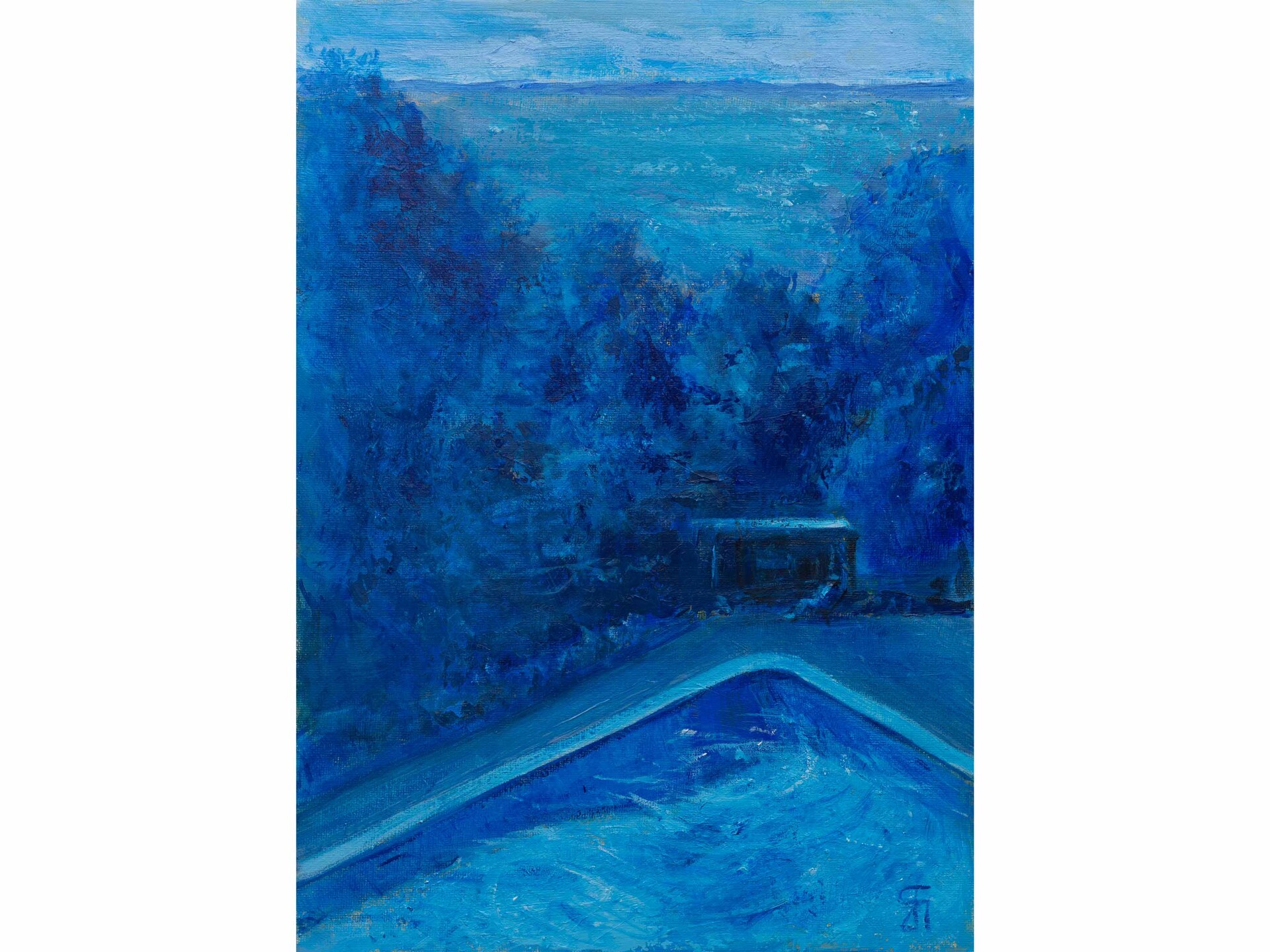 ArtStation - Relaxing in blue (Acrylic)