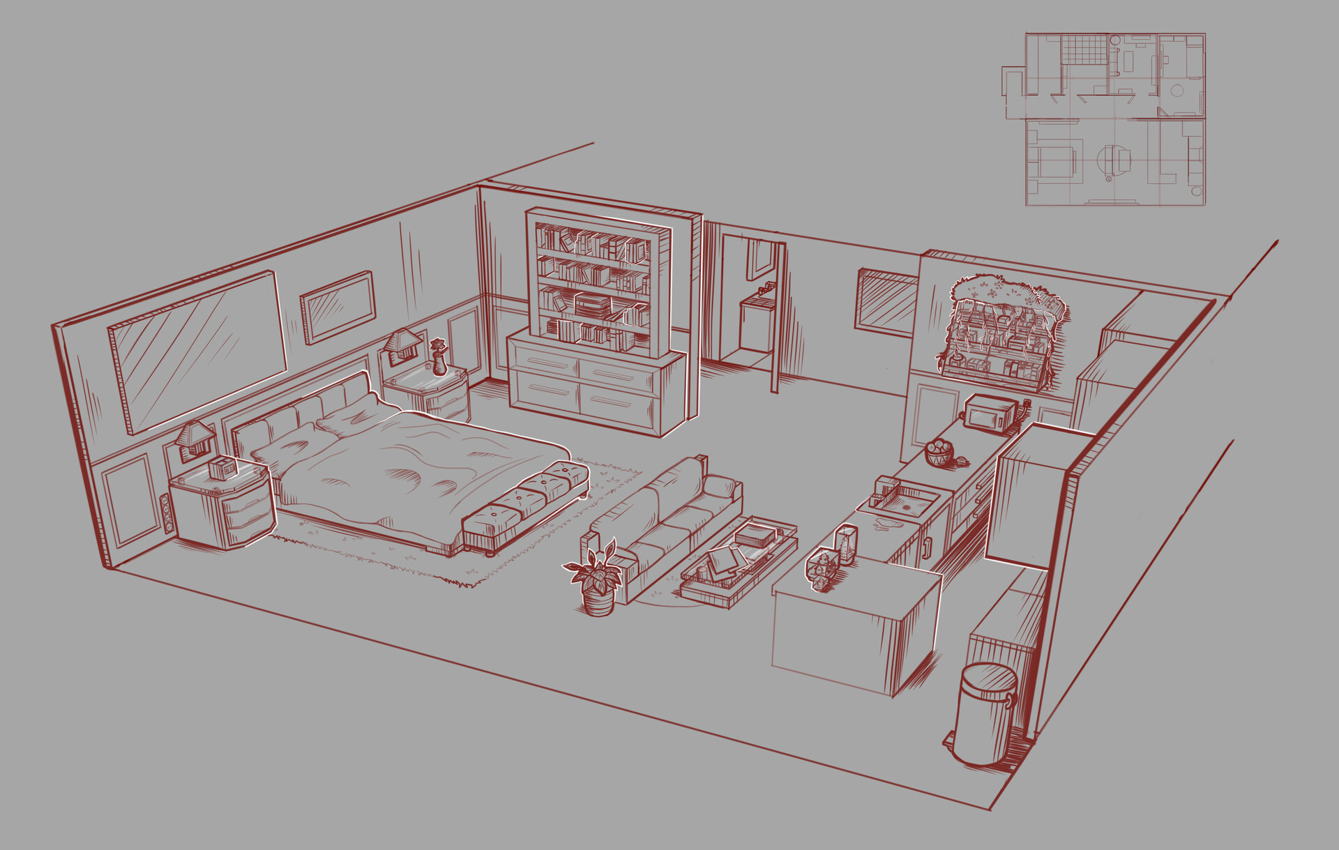 ArtStation - Room sketch