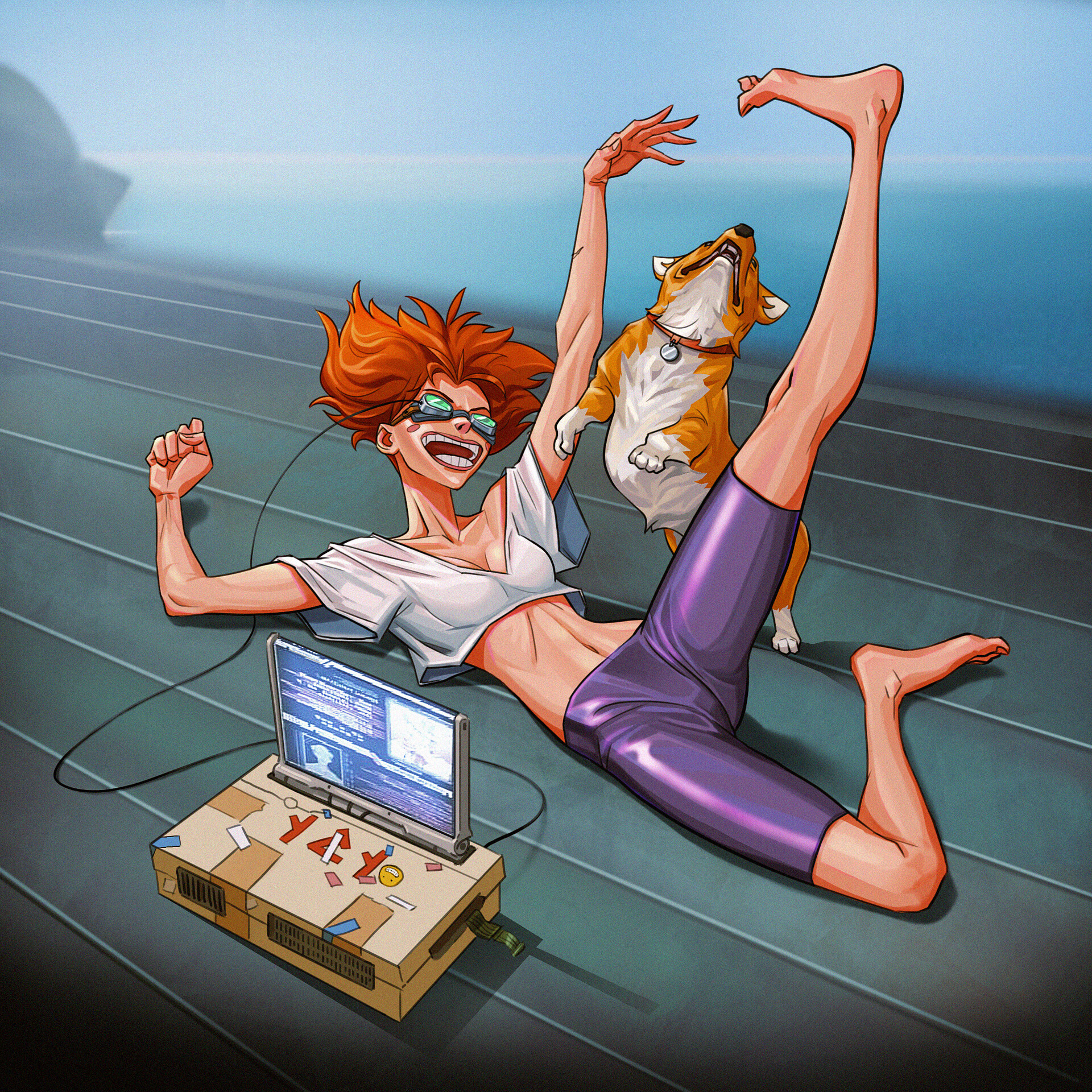 ArtStation - Edward and Ein from Cowboy Bebop