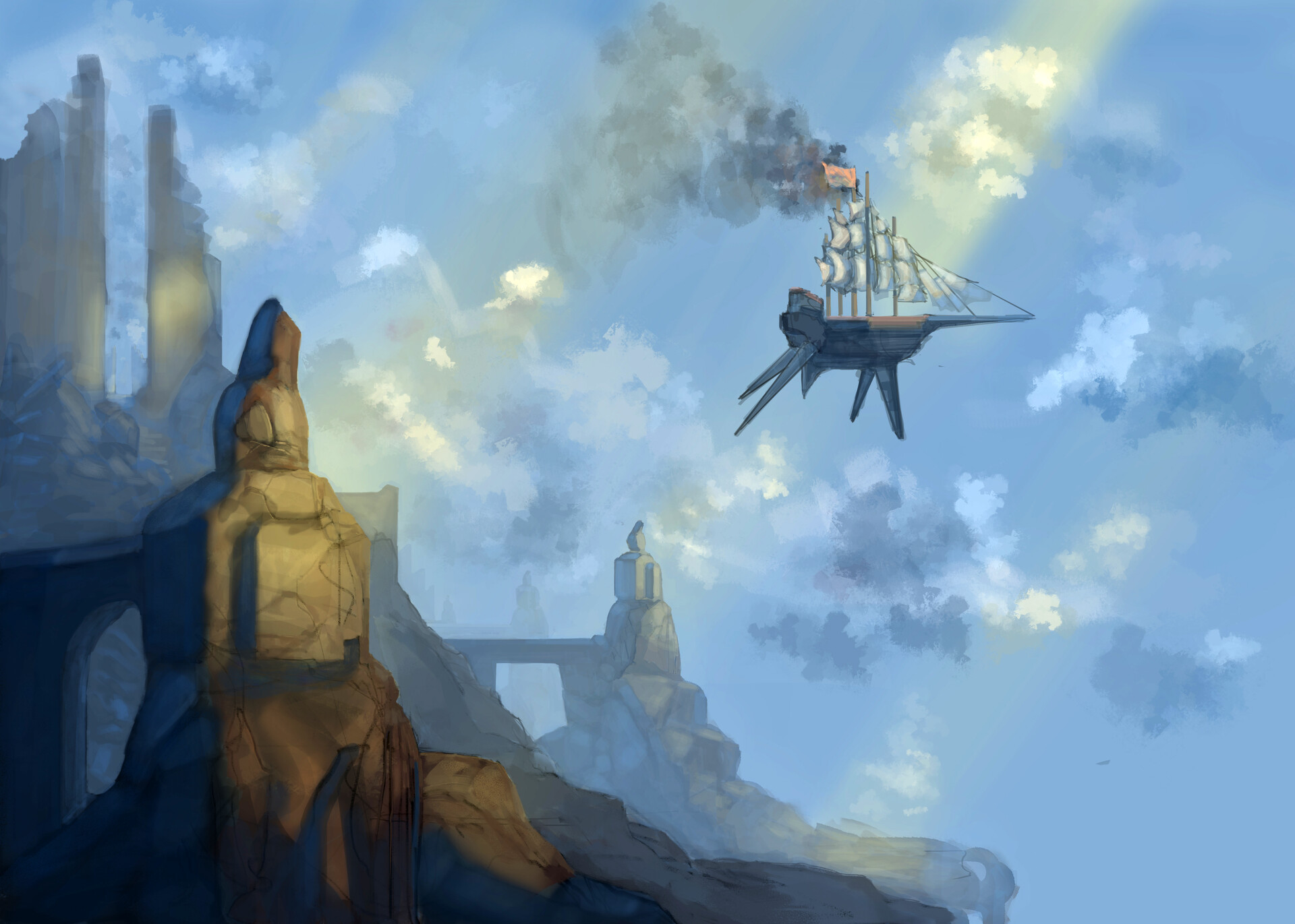 ArtStation - flying ship