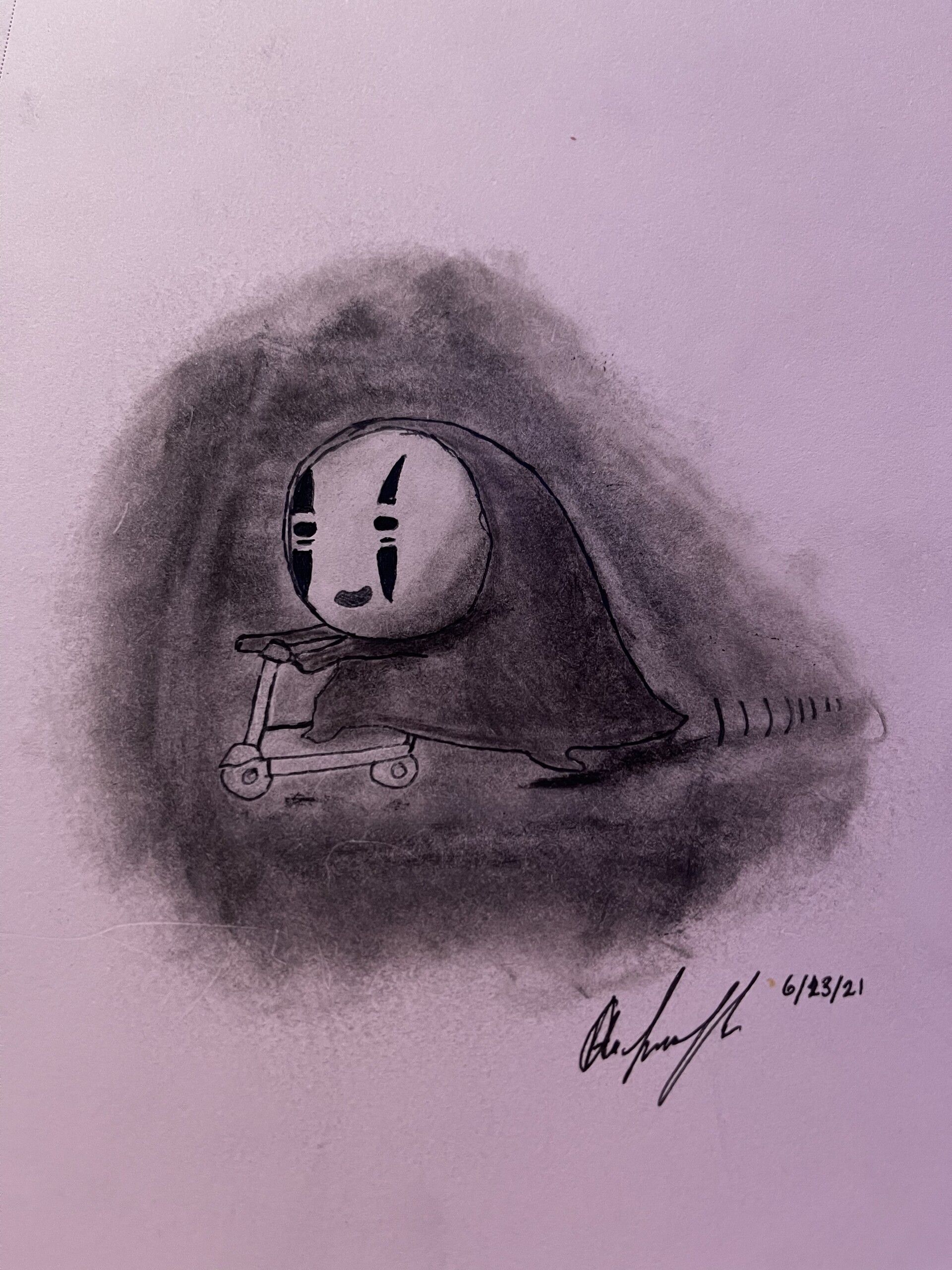 ArtStation - No face “scooterin” charcoal