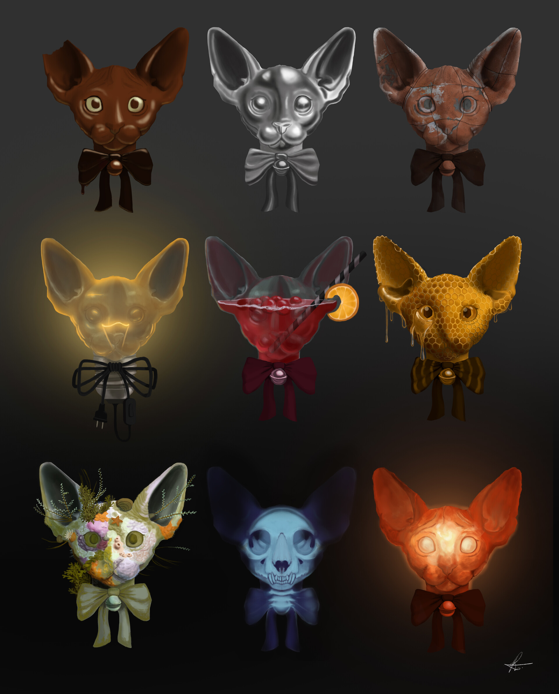 ArtStation - Wrinkly cat Material Studies