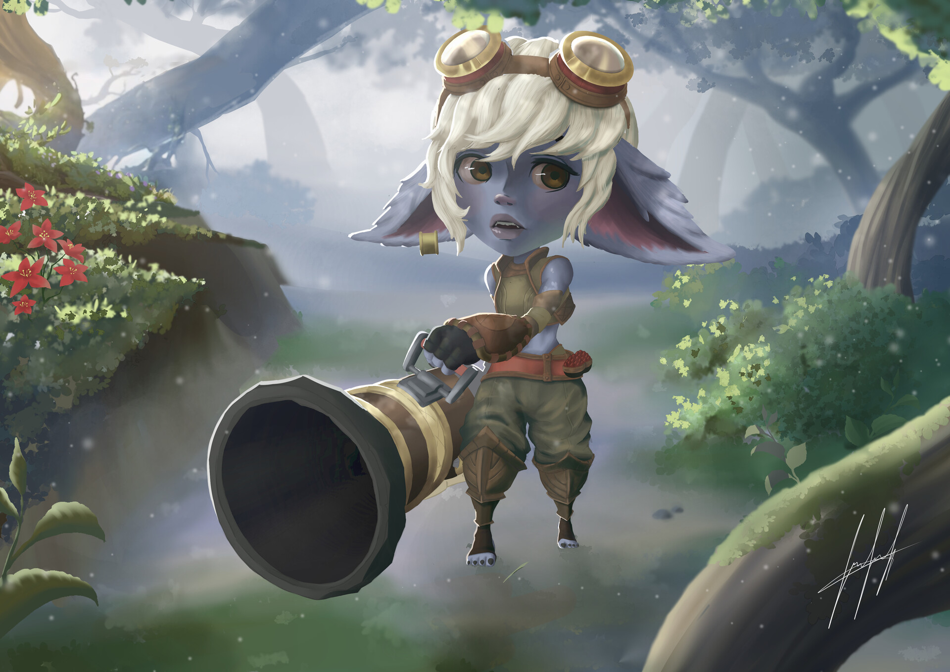 ArtStation - Tristana. A cautious Yordle