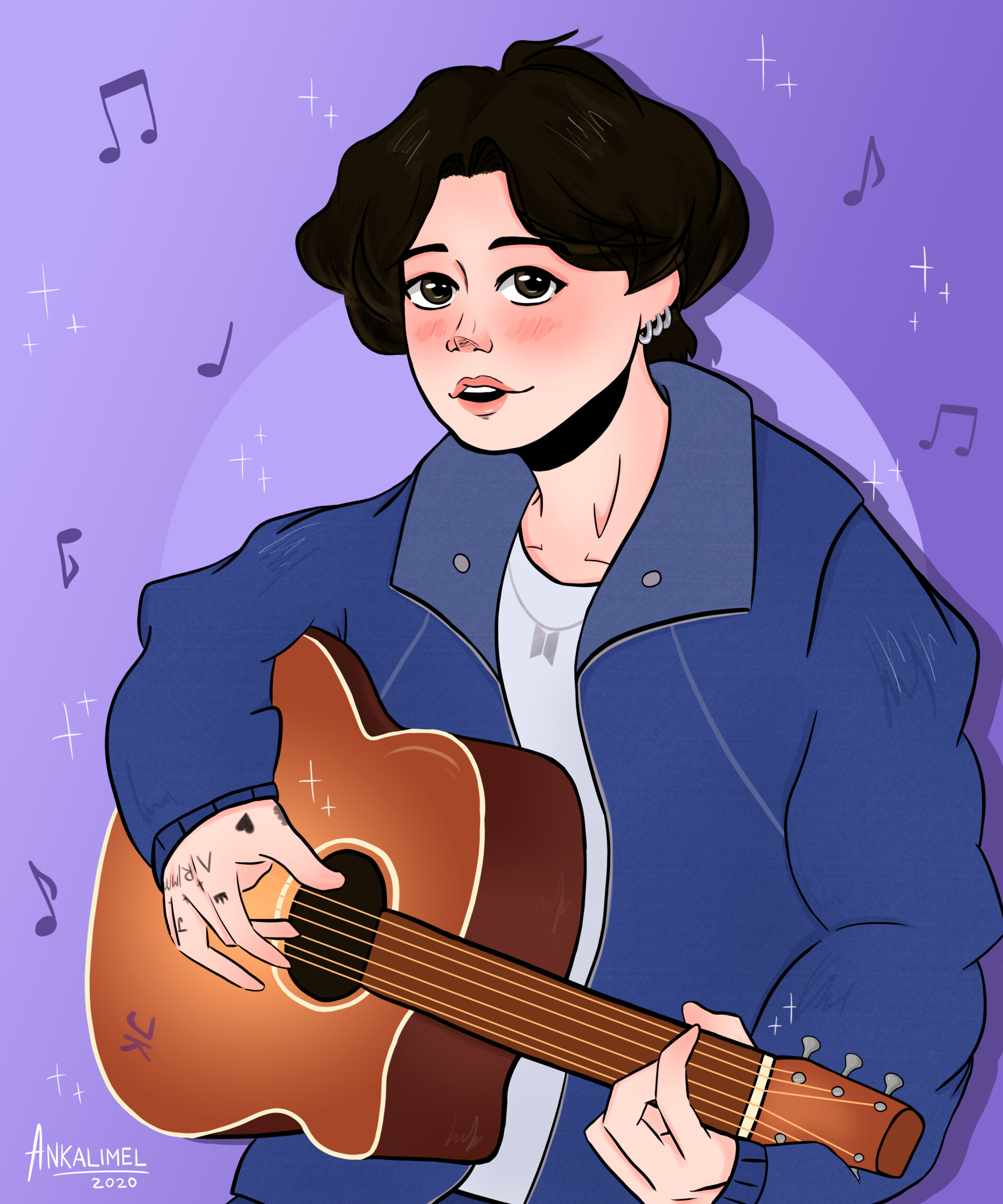 ArtStation - Jungkook playing guitar