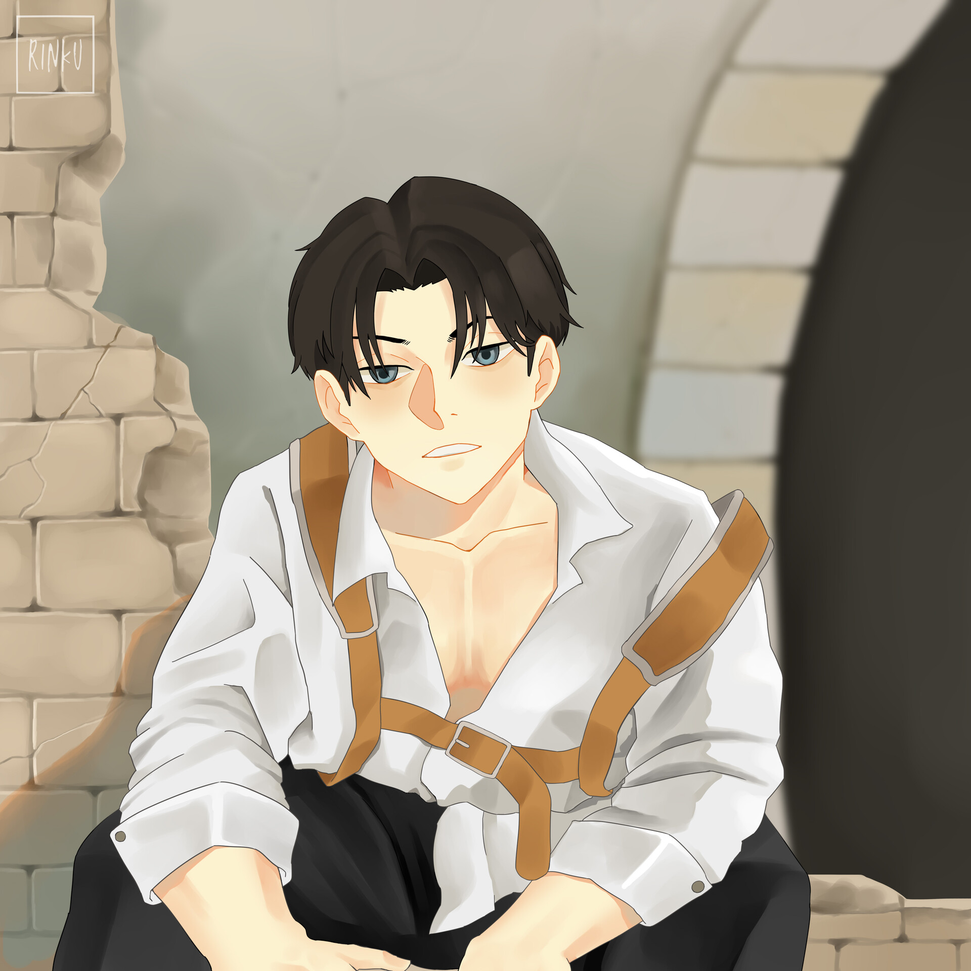 levi cleaning wallpaper